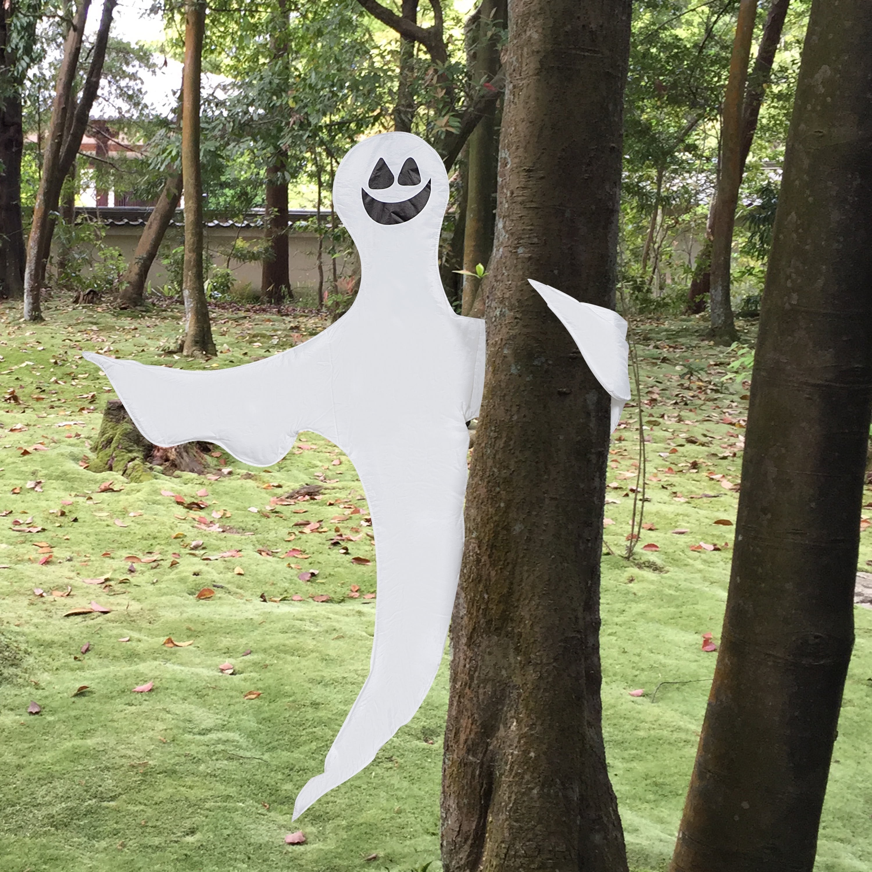 Joyfy Halloween Tree Wrap Ghost Decoration, Smiling Ghost Design ...