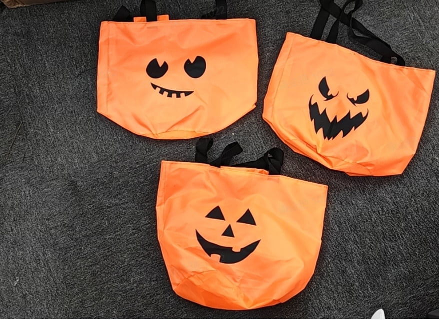 Joyfy 3 PCS Halloween Candy Bag,LED Light Pumpkin Candy Buckets for ...