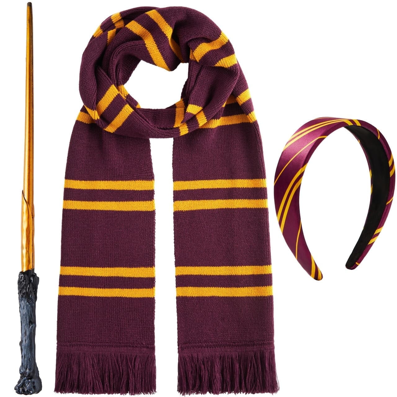 Joyfy 3 Pcs Halloween Wizard Costume Accessories Set with Tie Wand,and ...