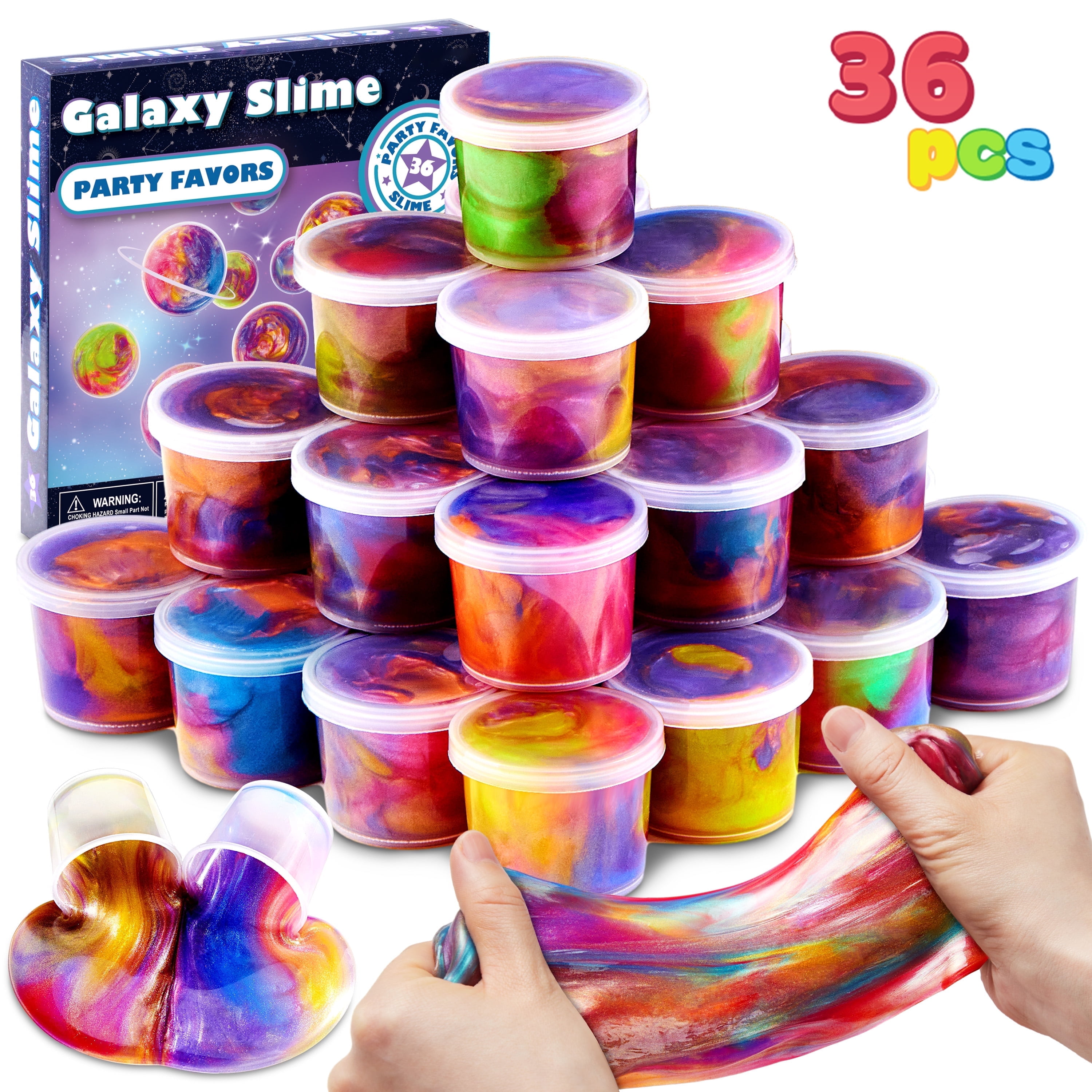 SYNCFUN 36 Pcs Galaxy Slime for Kids, Safe, Stretchy, Non-Sticky ...