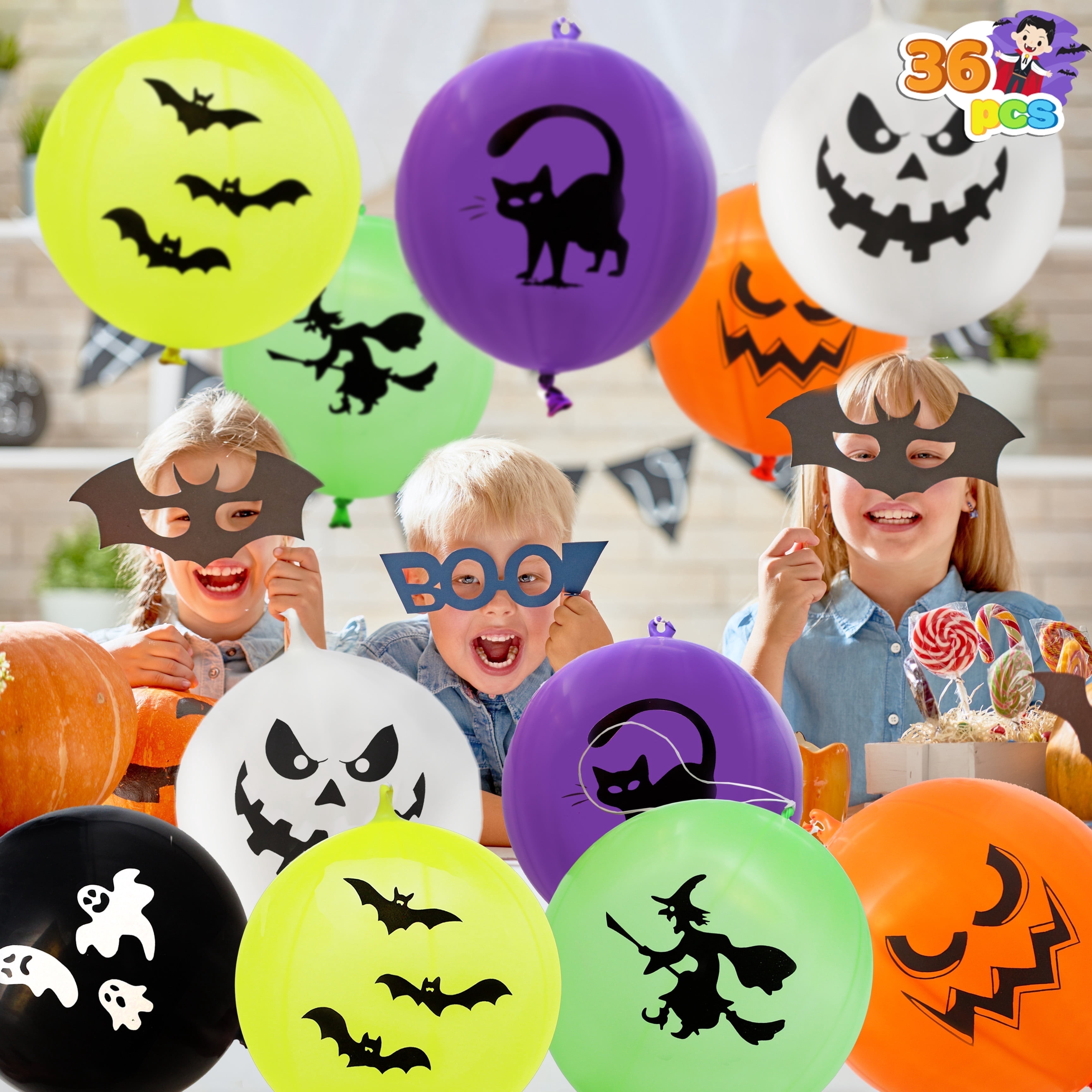 Joyfy 36 Pcs Halloween Toys for Kids,Punch Balloons,Halloween Party ...