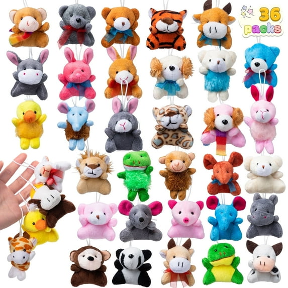 Joyfy 36 Pcs Mini Animal Plush Toys for Kids Party Favors, Carnival ...