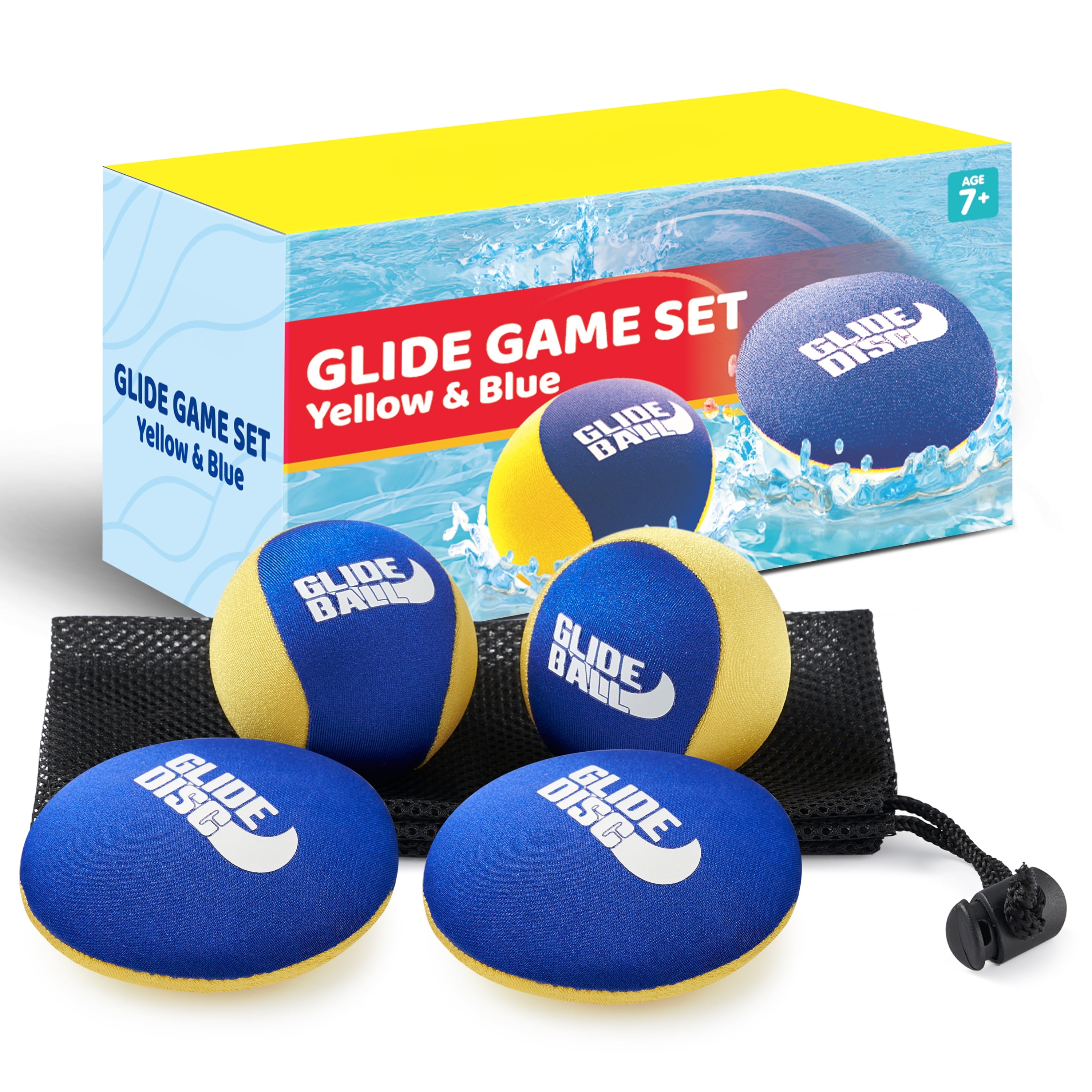 Joyfy 4 Pcs Skip Water Balls,Splash Water Bouncing Balls with Mesh Bag ...