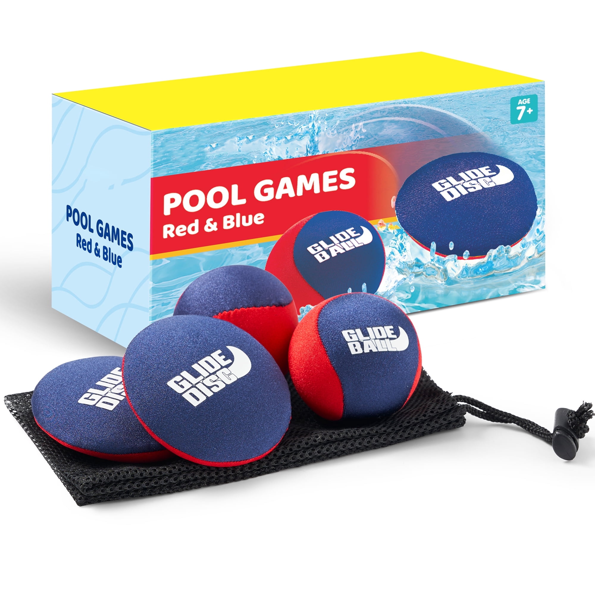 Joyfy 4 Pcs Skip Water Balls, Splash Water Bouncing Balls with Mesh Bag ...