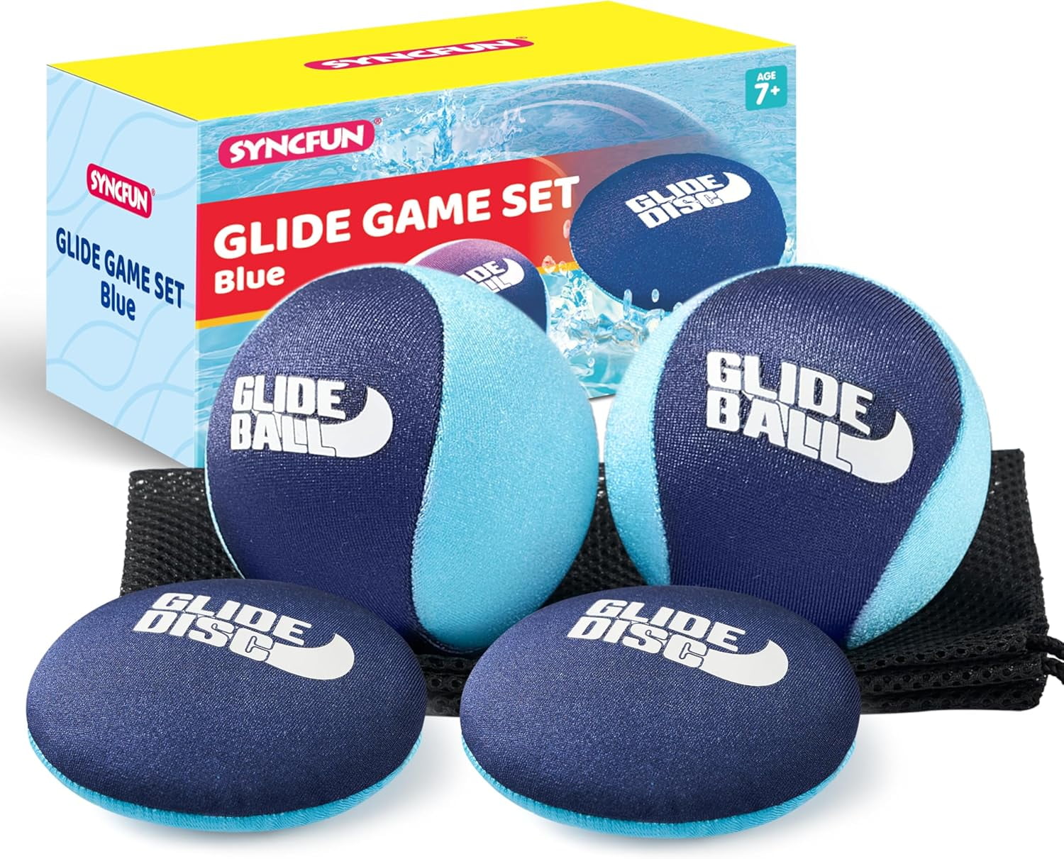 Joyfy 4 Pcs Skip Water Balls,Splash Water Bouncing Balls with Mesh Bag ...