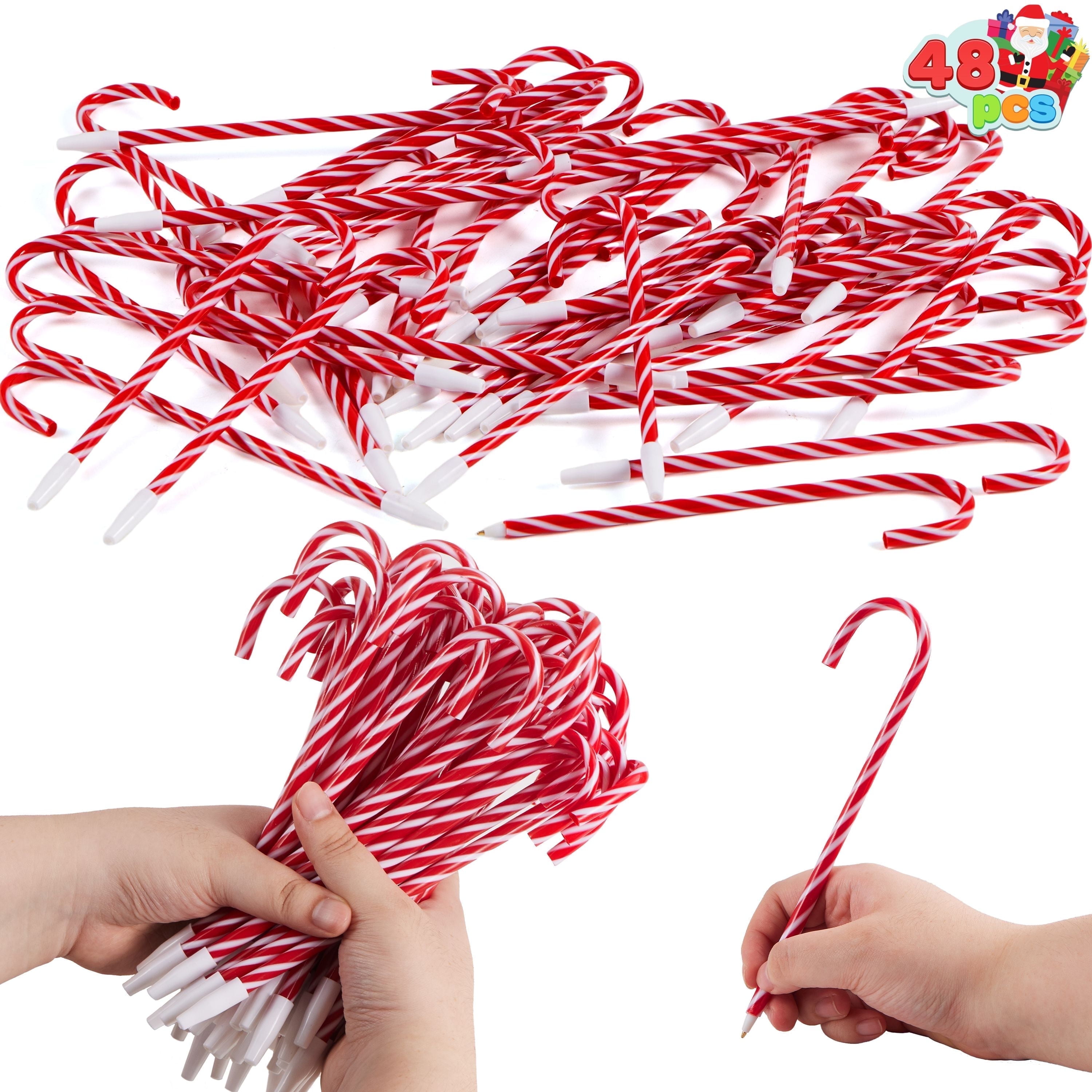 Joyfy 48 Pcs Christmas Candy Cane Ball Point Pens Snowman Umbrella Pens ...