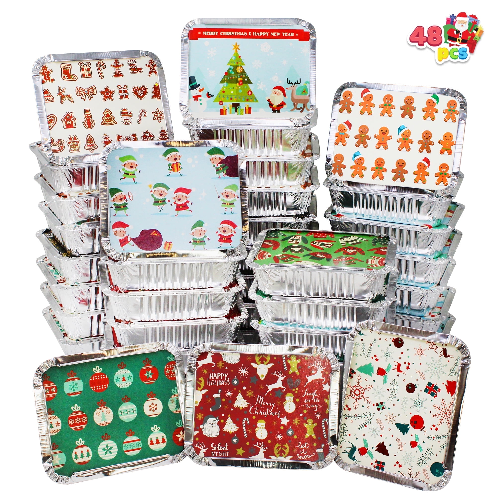Joyfy 48 Pcs Christmas Cookie Tins with Lids for Gift Giving ...