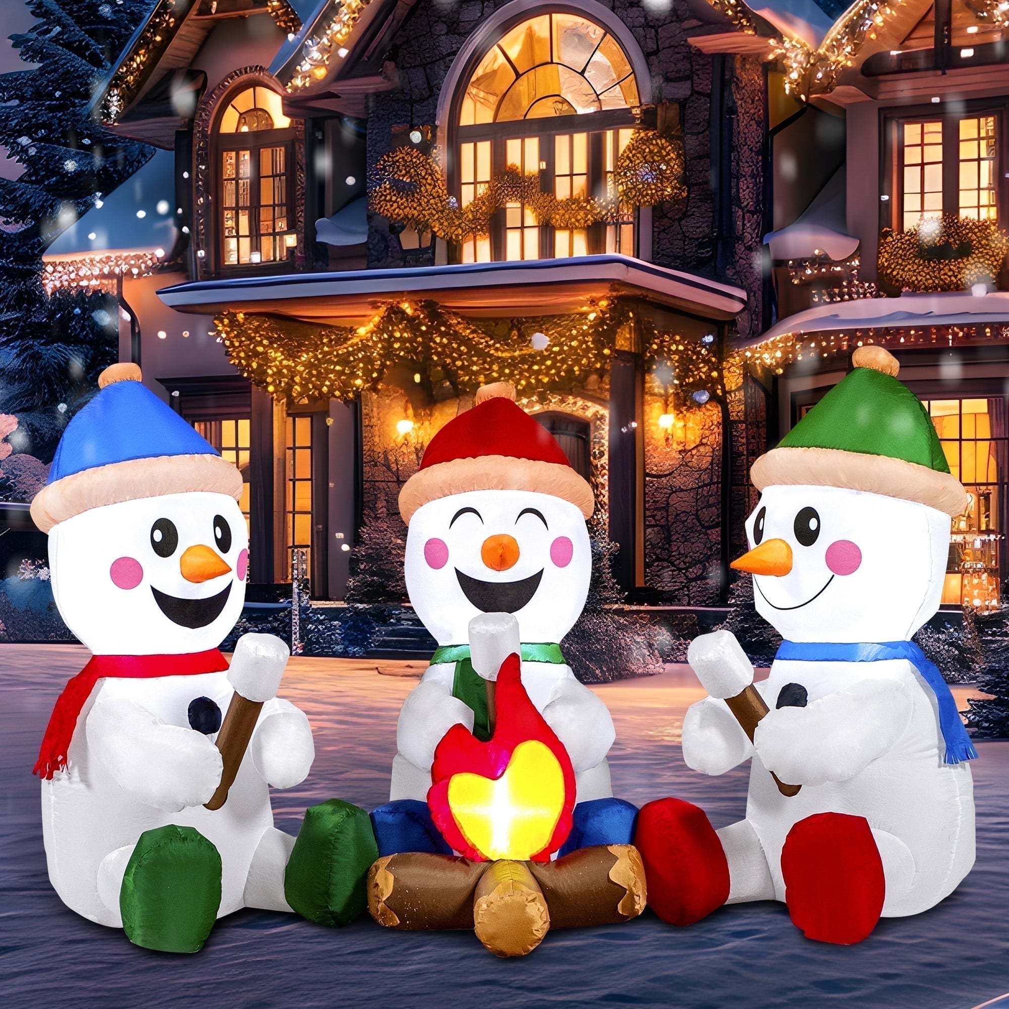 Joyfy 6 FT Christmas Inflatables Snowman Outdoor Decorations,Long ...