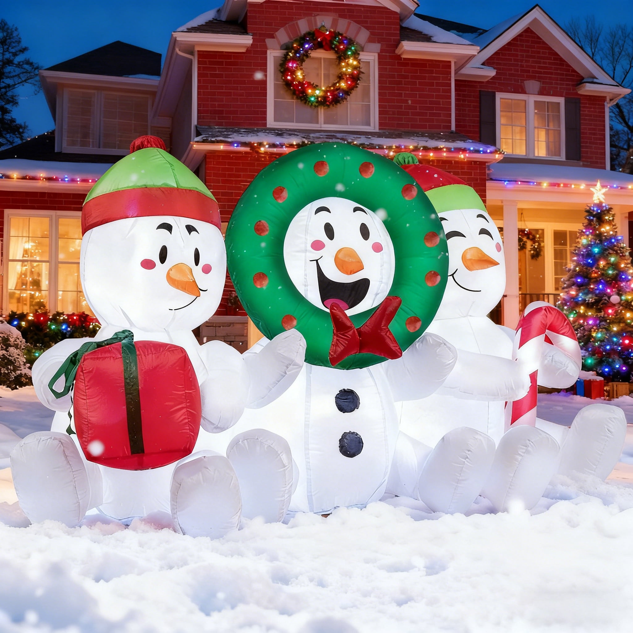 Joyfy 6 FT Christmas Inflatables Snowmen Outdoor Decorations,Christmas ...