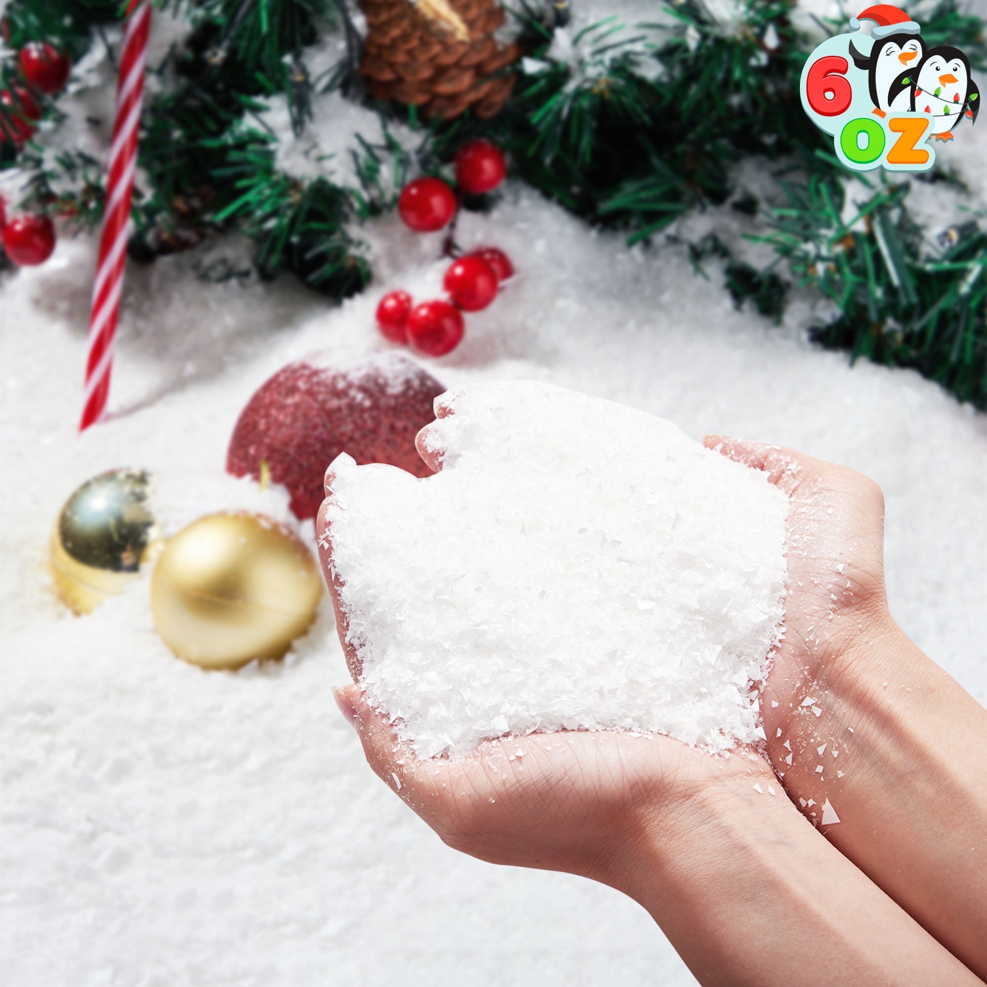 Joyfy 6 Oz Christmas Artificial Snow, Plastic Fake Snowball for ...