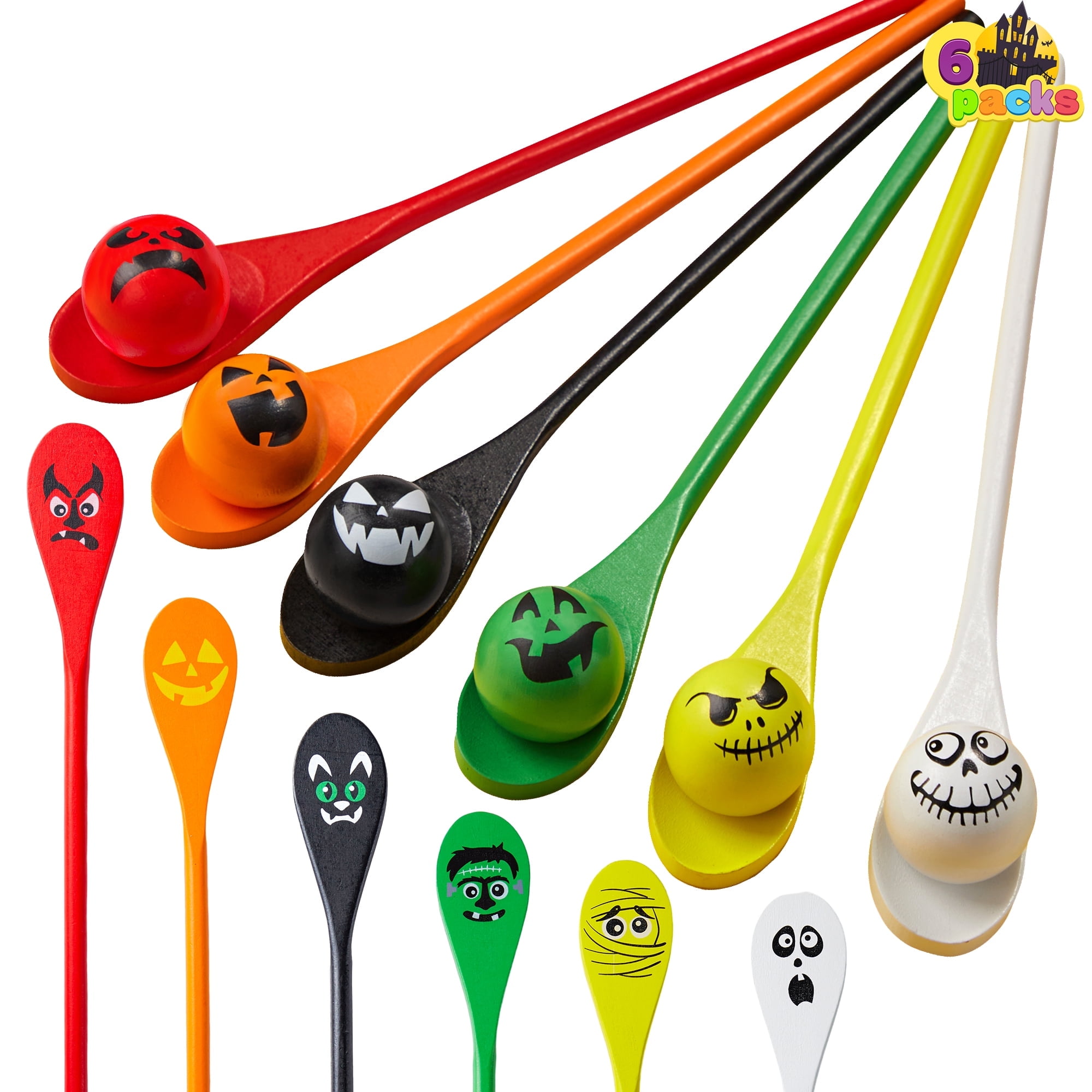 Joyfy 6 Packs Halloween Spoons Game Set,Eyeballs and Spoons Race Party ...