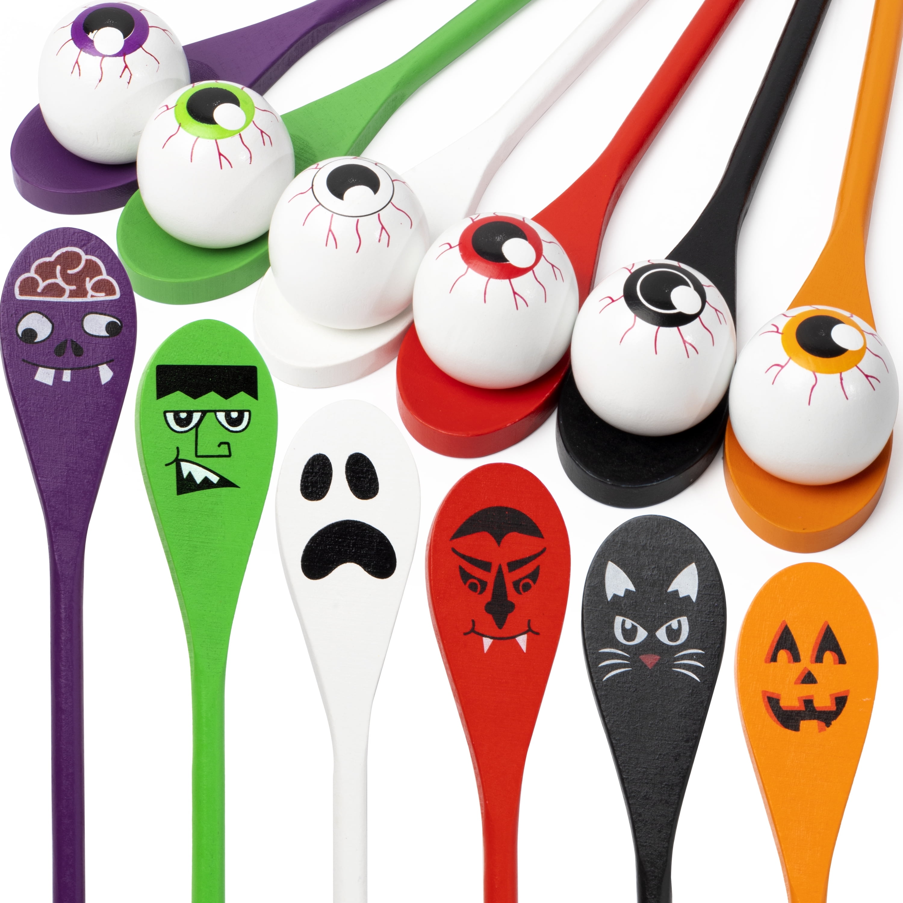 Joyfy 6 Packs Halloween Spoons Game Set,Eyeballs and Spoons Race Party ...