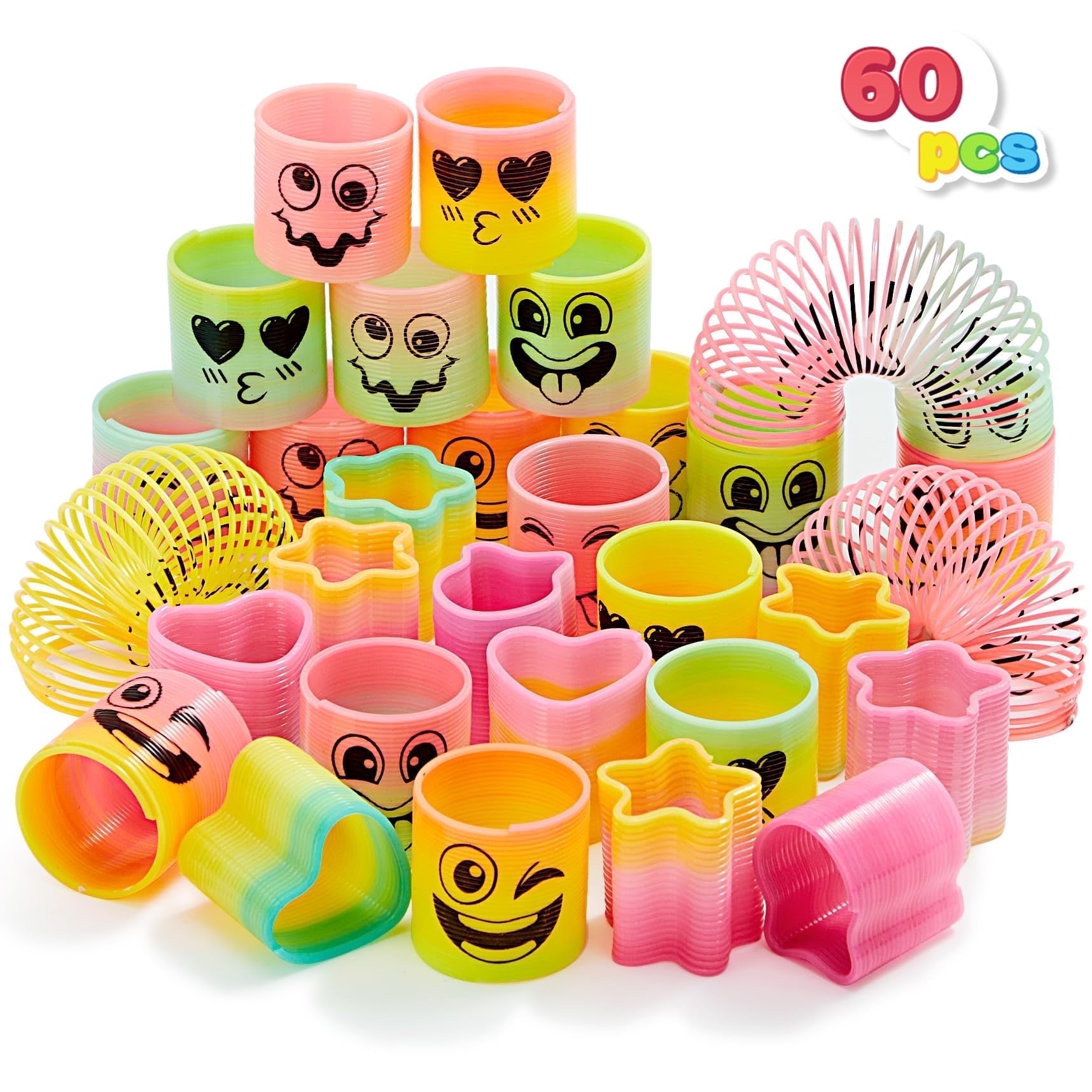 SYNCFUN 60 Pcs Rainbow Spring Toys Mini Coil Spring Favors for Kids ...