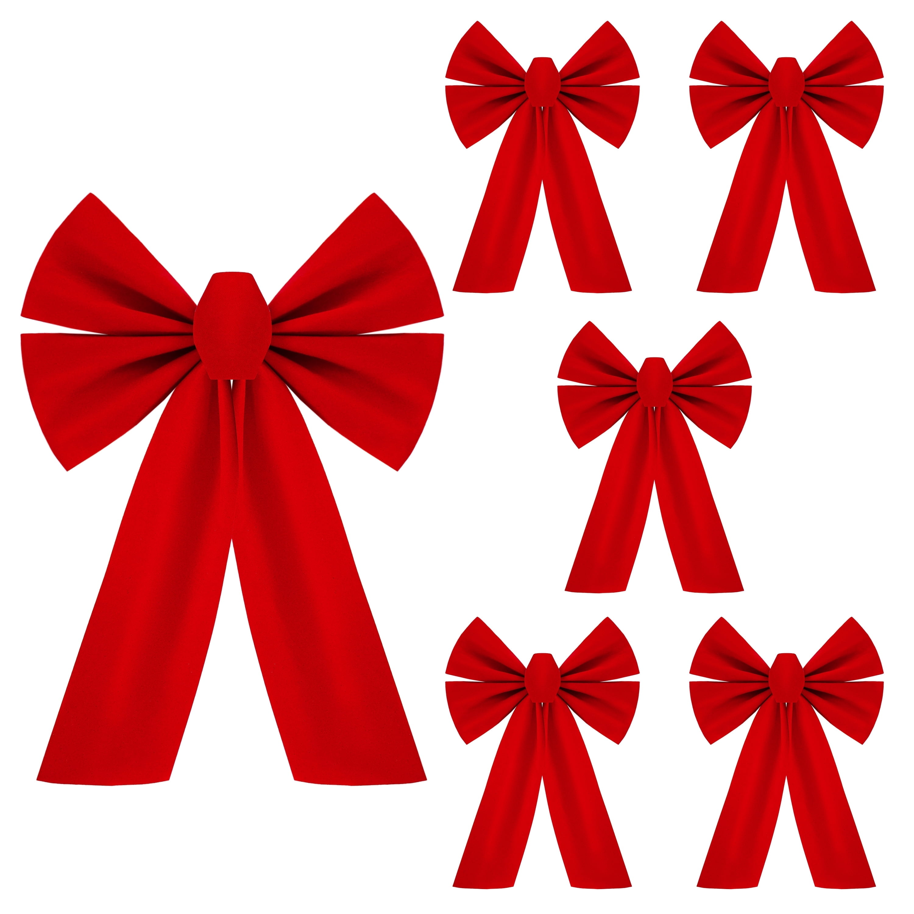 Joyfy 6 Pcs Christmas Red Velvet Bows, 13" Long by 9" Wide Christmas ...