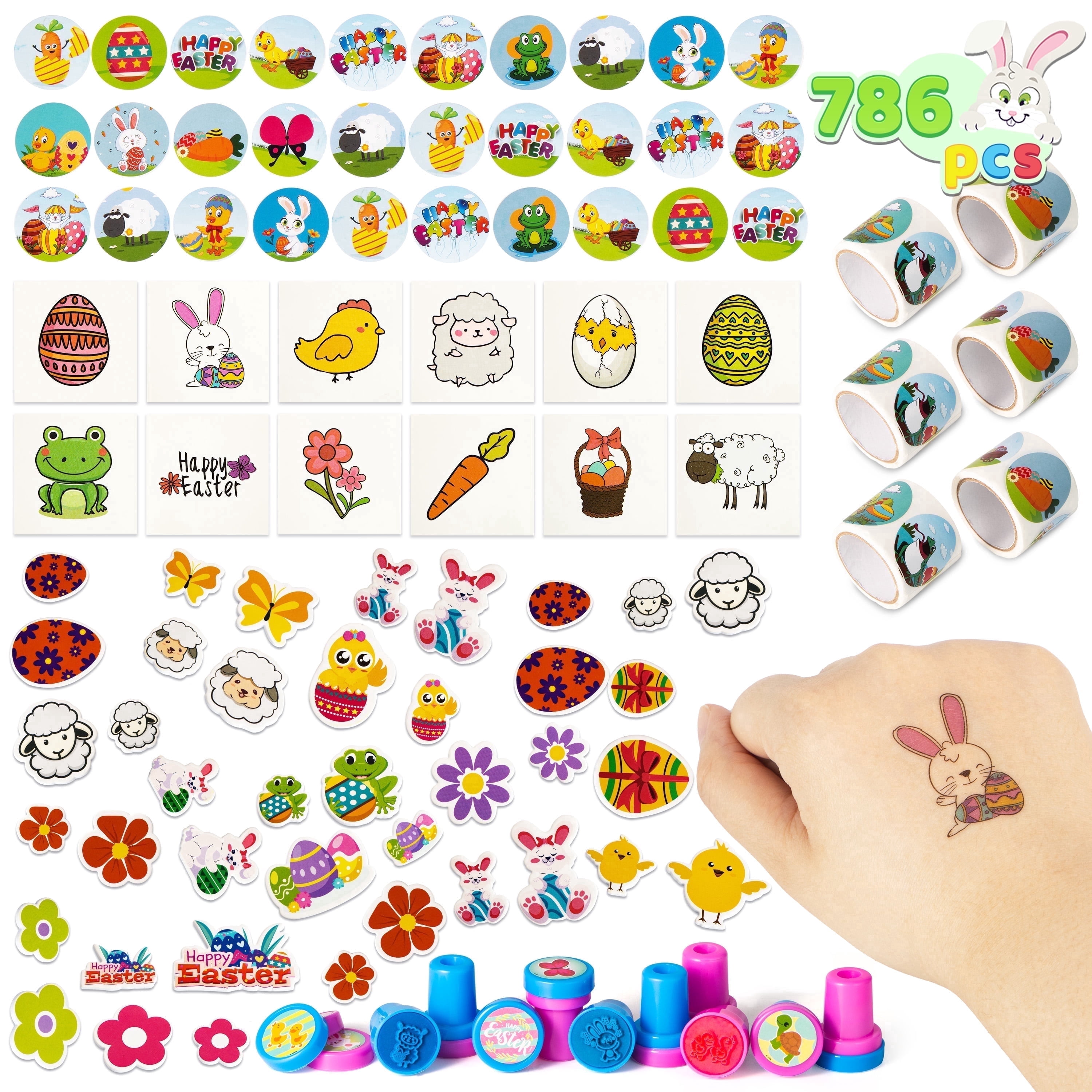 SYNCFUN 600+pcs DIY Easter Arts Supplies, Egg Activity & Coloring Bulk ...