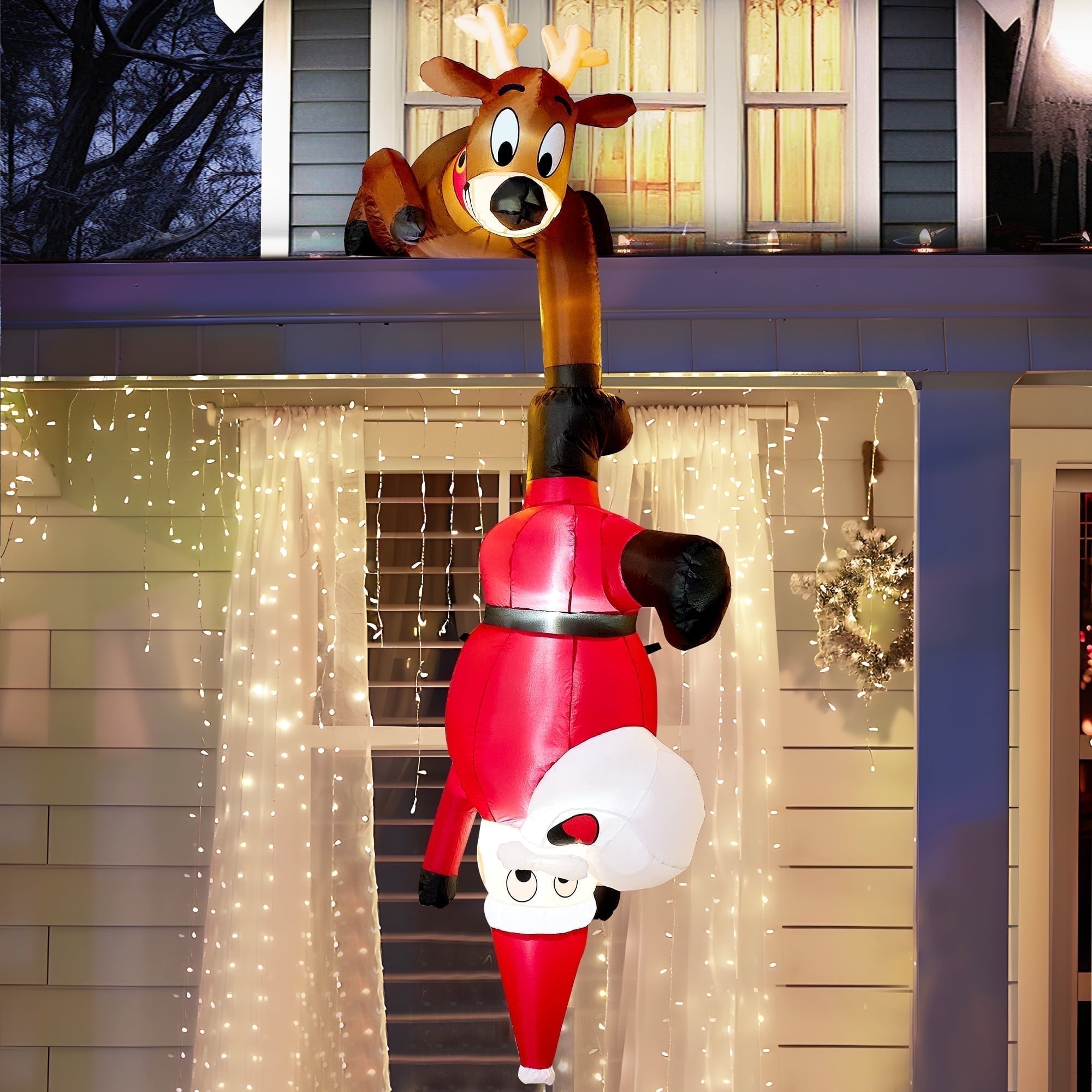 Joyfy 8 FT Christmas Inflatables Santa Outdoor Decorations,Christmas ...