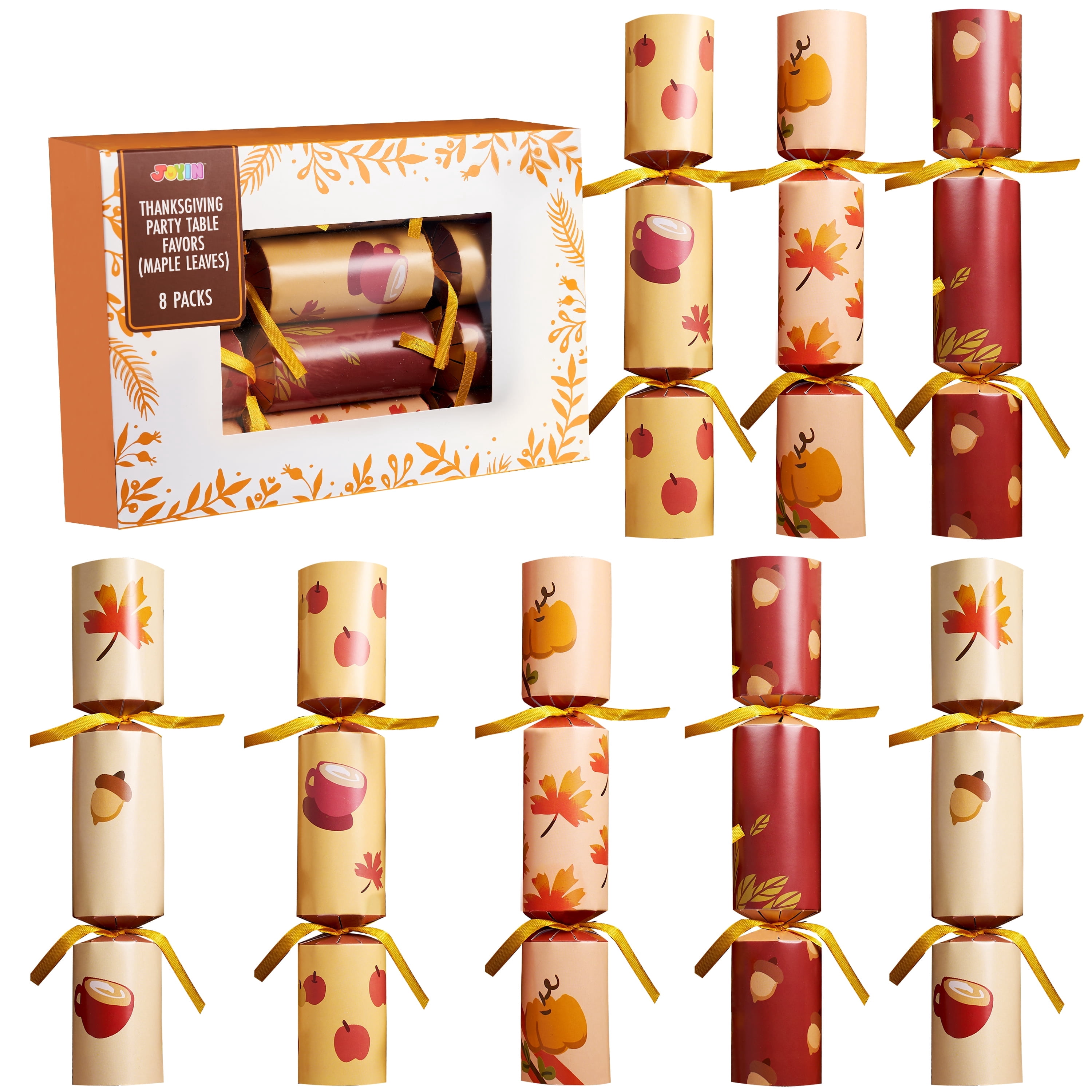 Joyfy 8 Pcs Thanksgiving Crackers Party Table Favor, No Snap Fall ...