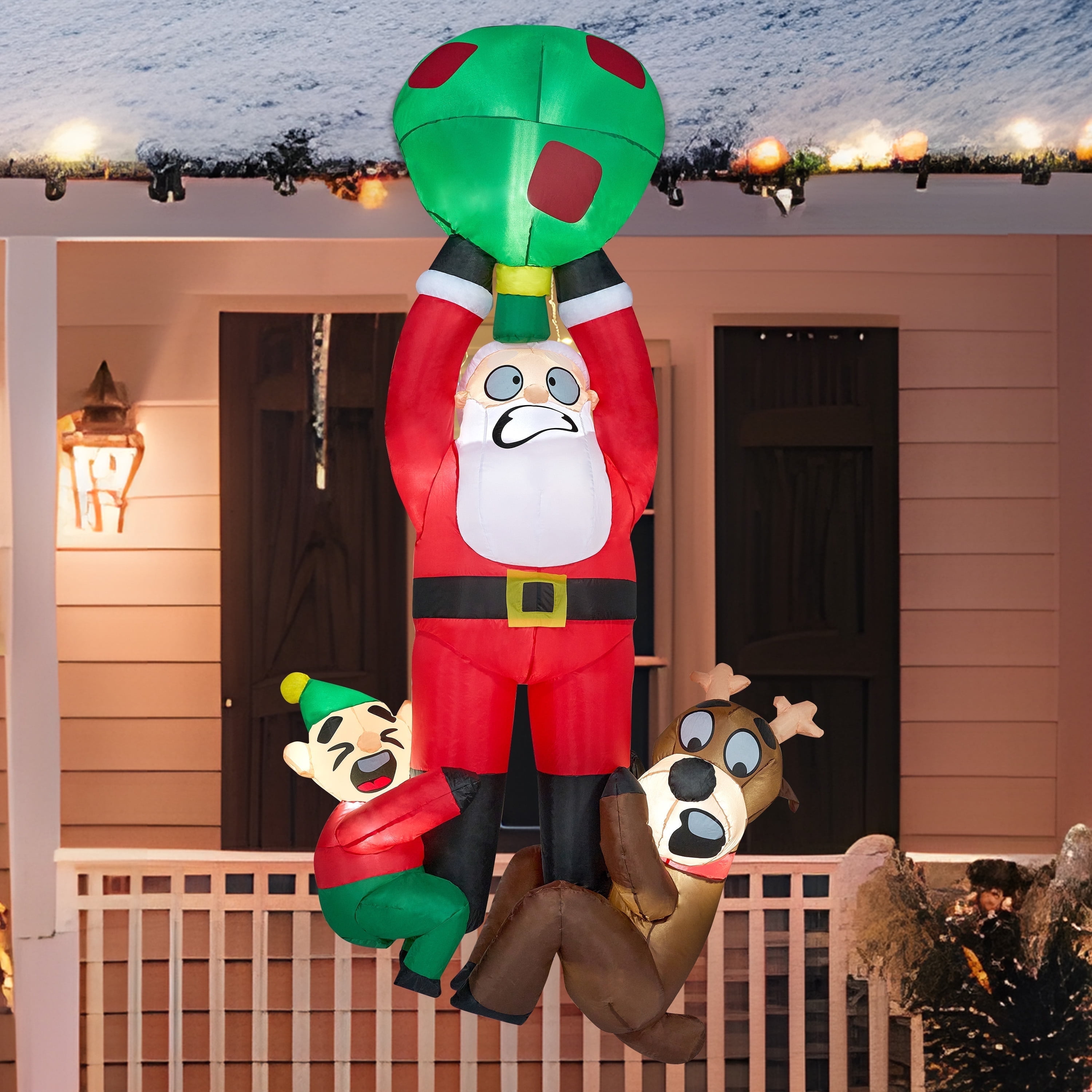 Joyfy 8 ft Christmas Inflatables Santa Outdoor Decorations,Santa with ...