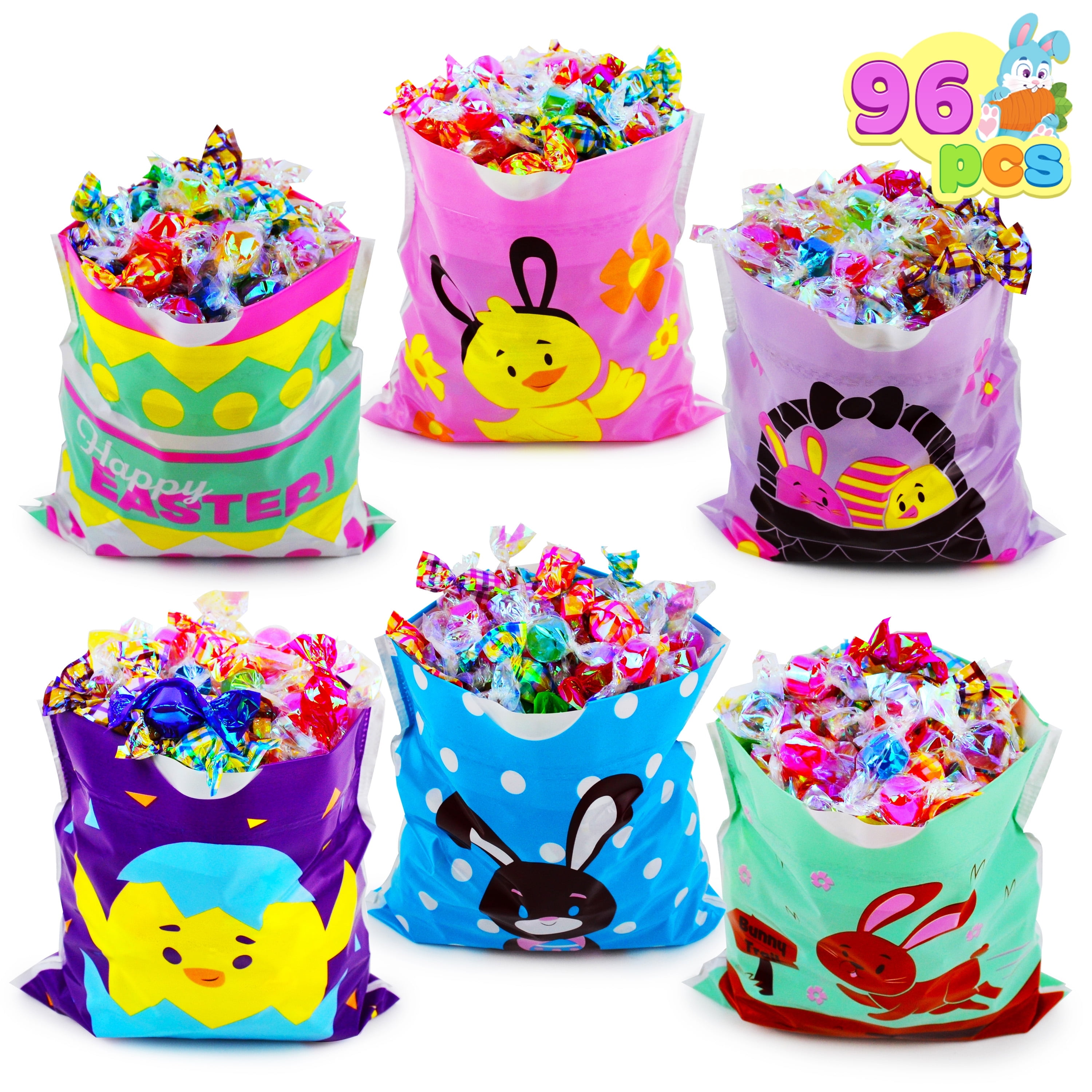 Joyfy 96 Pcs Easter Goodies Bags with Handles for Kids, Kids Party ...