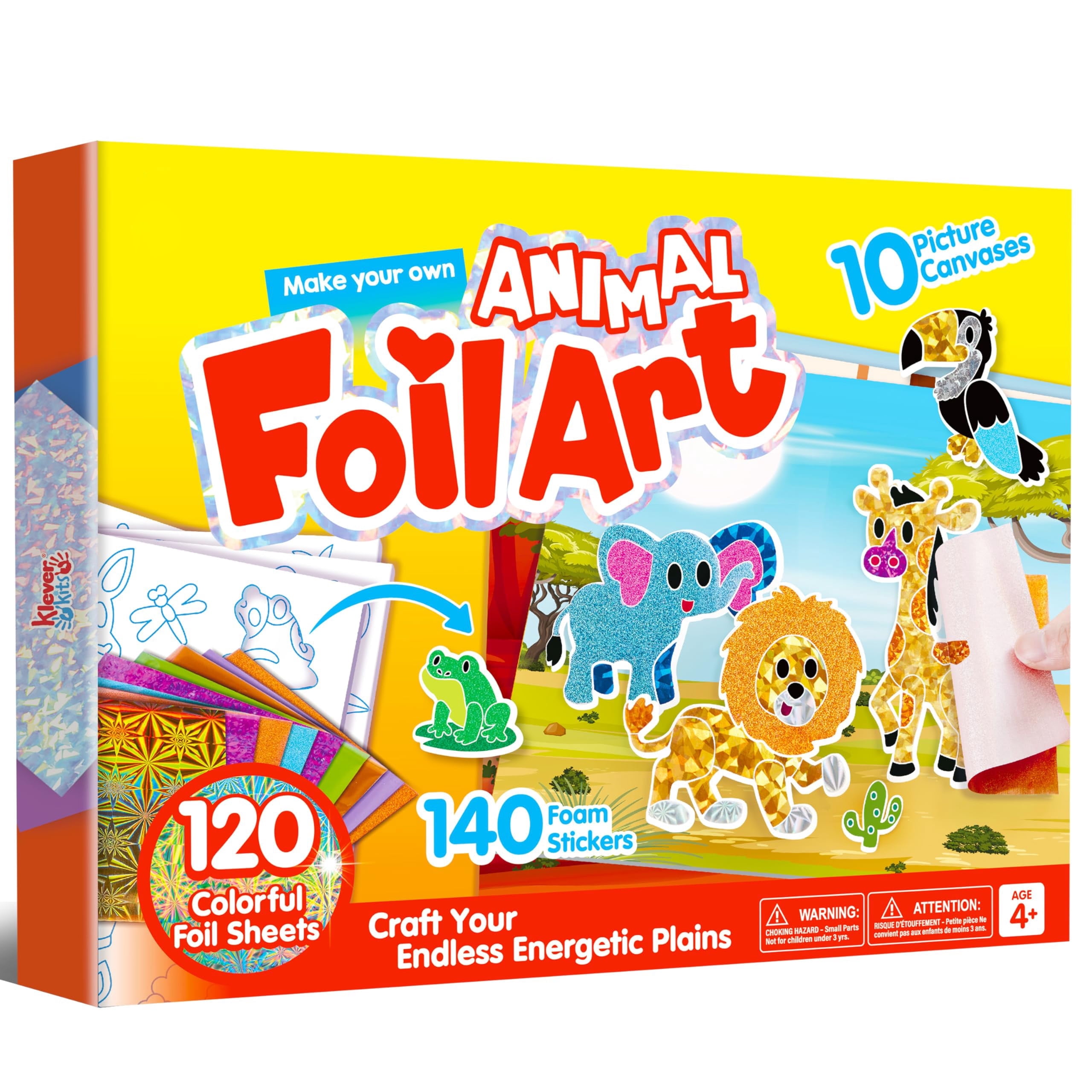 Joyfy Animal Foil Art Kit - 120 Foil Sheets, 140 Foam Stickers ...