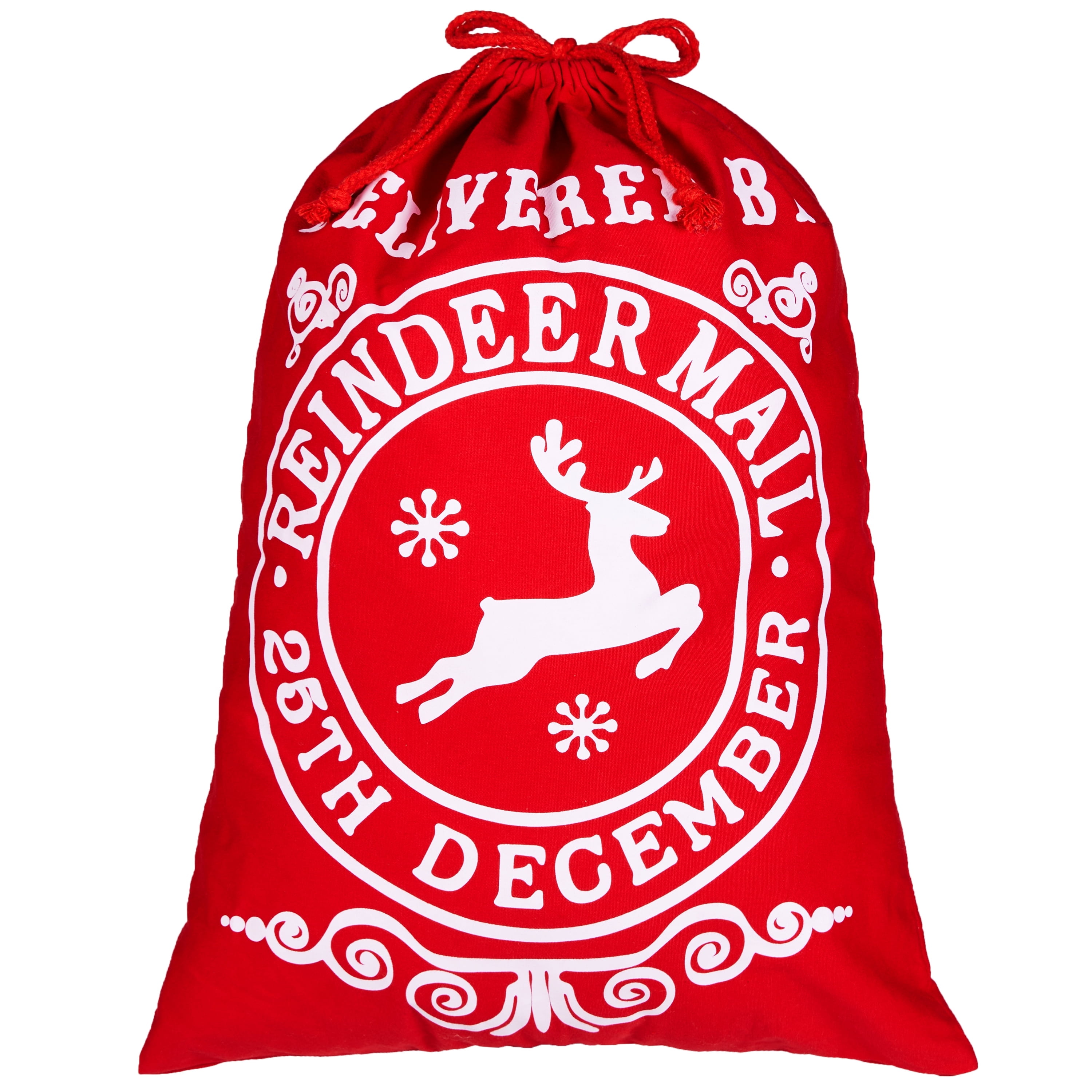 Joyfy Christmas Drawstring Gift Bag Santa Burlap Sack 26" x 19" Cloth ...