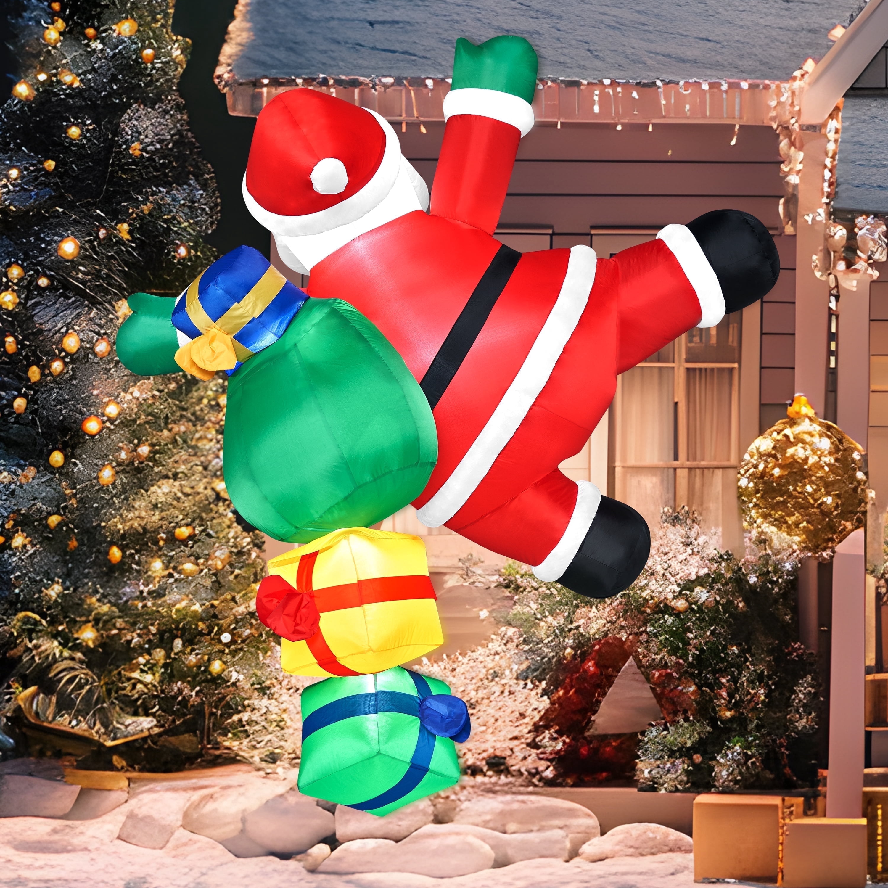 Joyfy 6ft Christmas Inflatables Santa Outdoor Decorations,Christmas ...