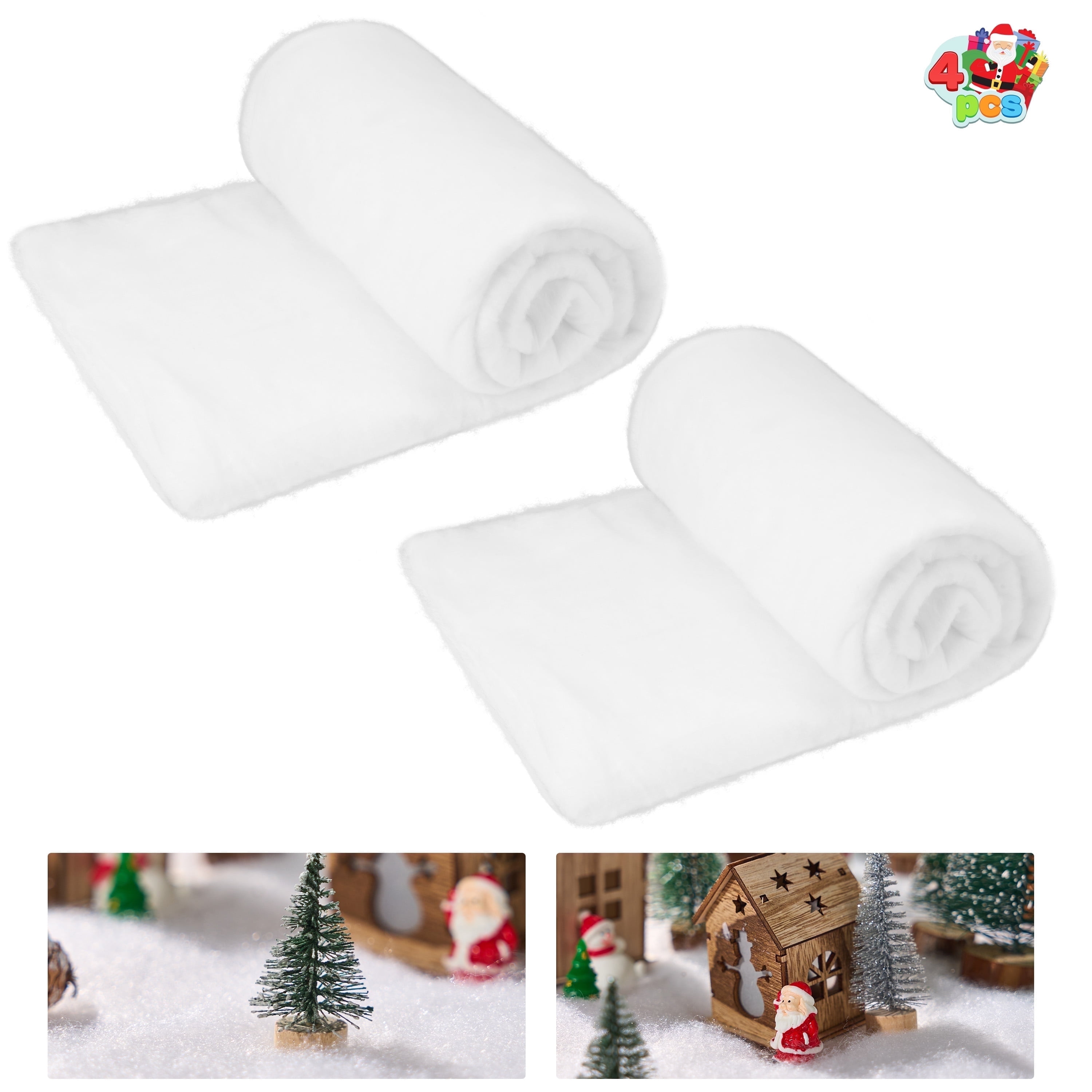 Joyfy Christmas Snow Blanket Roll ( 2 Pcs), 3x8 ft Thick White Soft ...