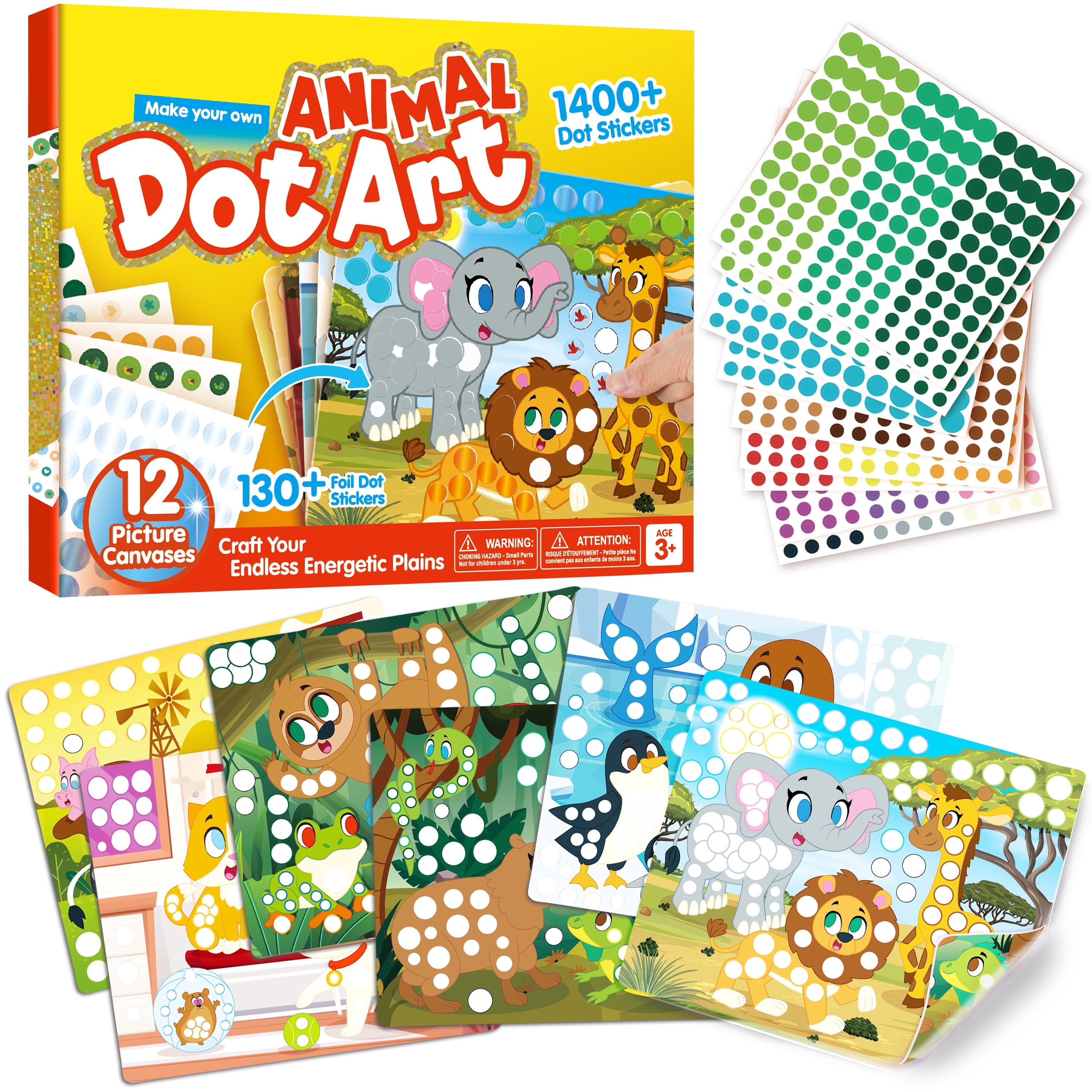 Joyfy Dot Art Kit for Kids Ages 3-5, Animal Sticker Poke A Dot Book ...
