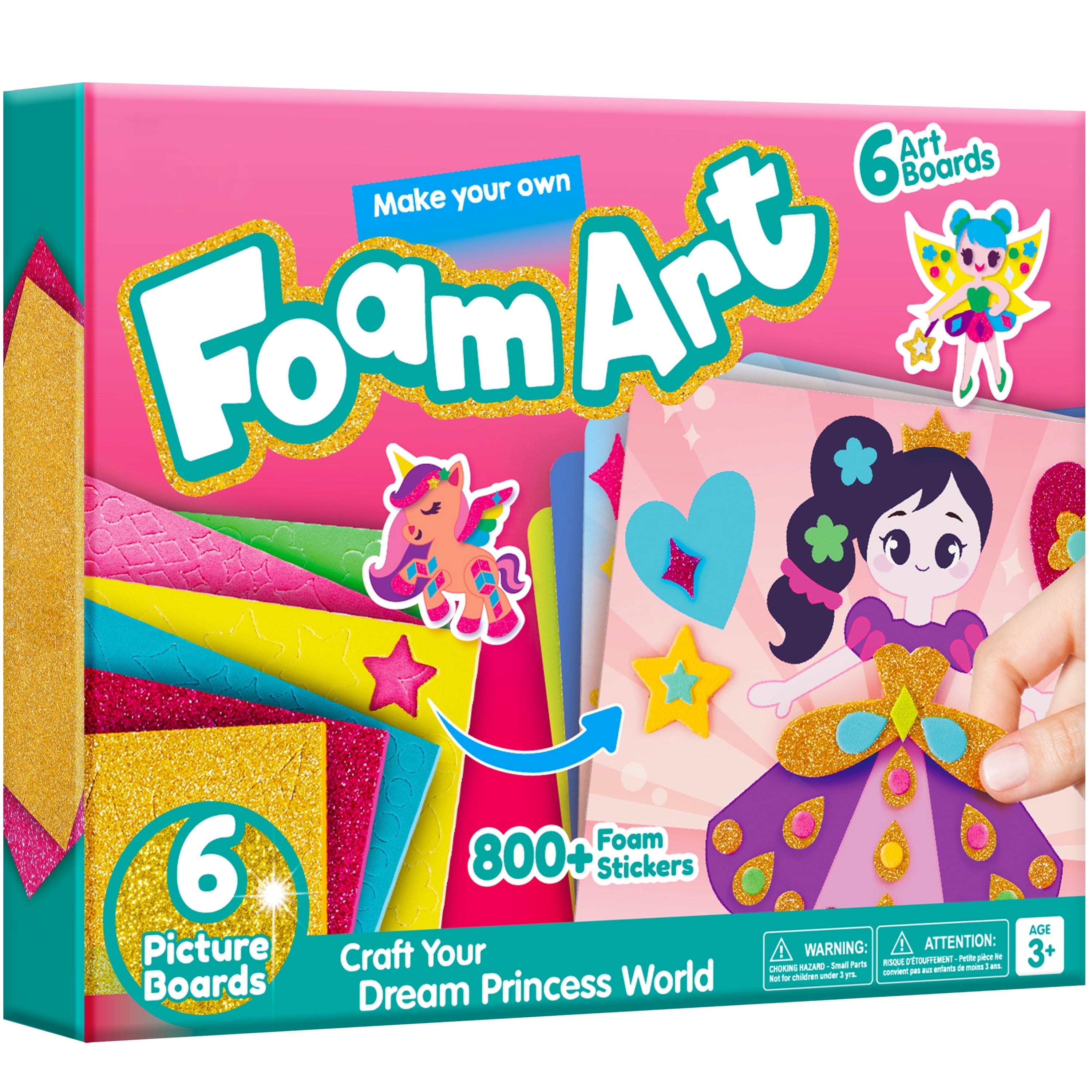 Joyfy Foam Art Kit for Kids, No Mess DIY Art Kit with 6 Boards and 800 ...