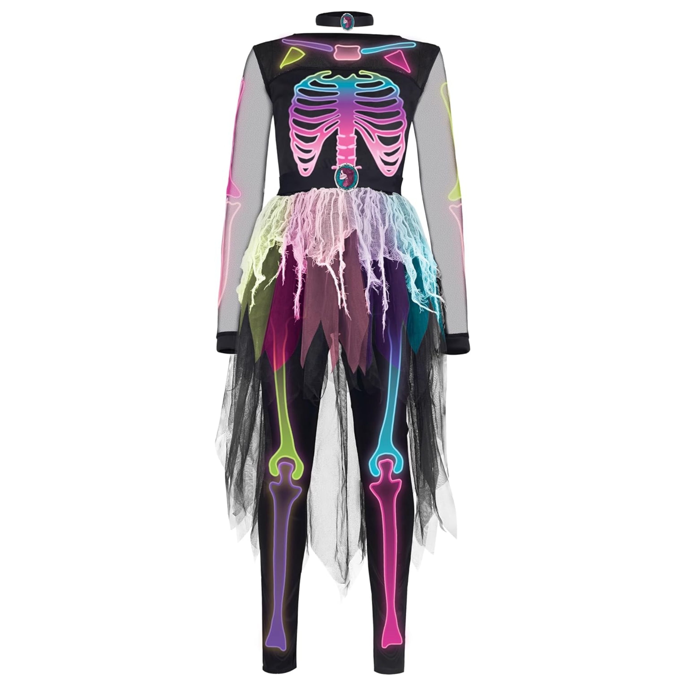 Joyfy Funky Skeleton Tutu Dress for Girls, Punky Bones Colorful ...