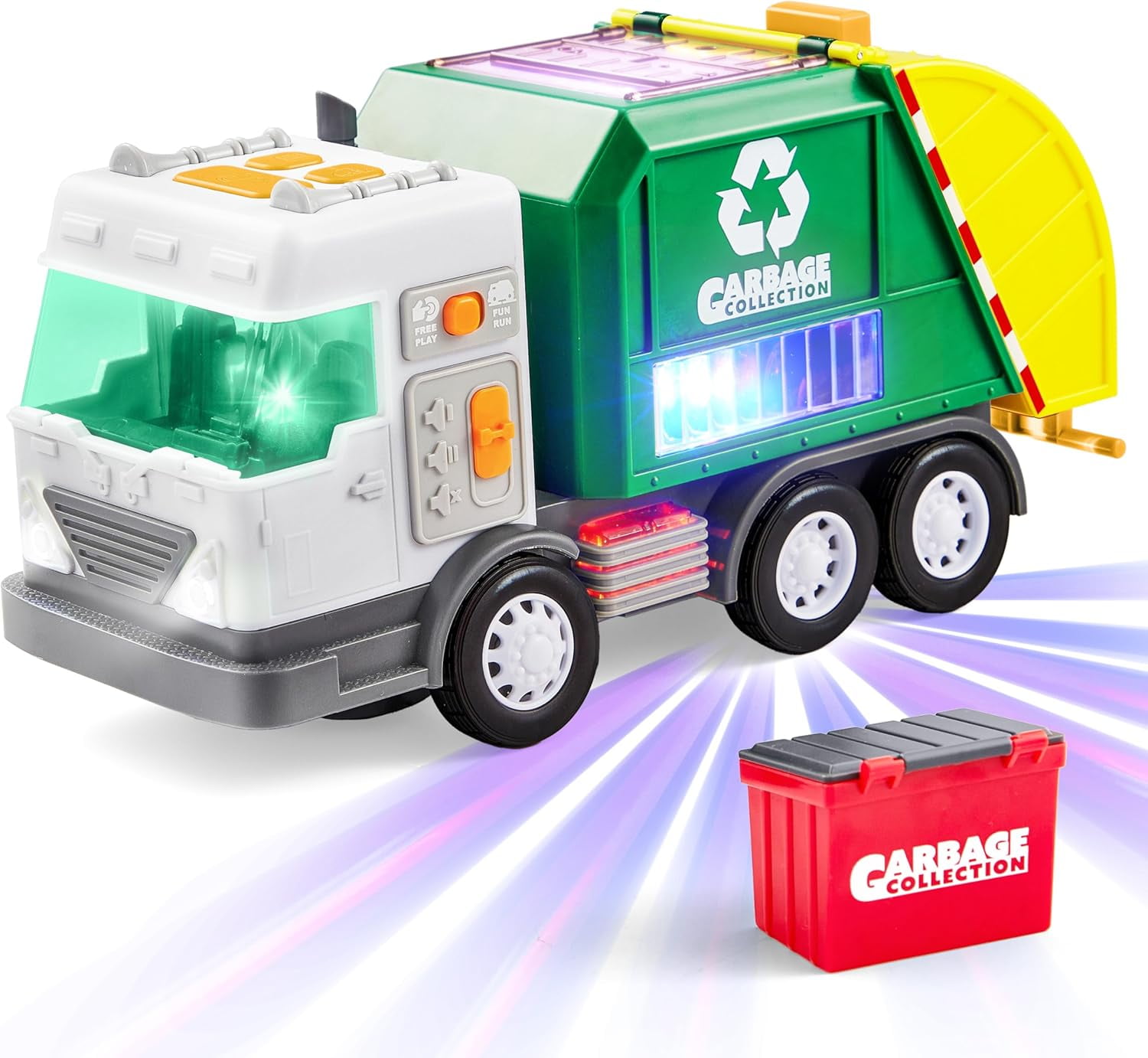 Joyfy Garbage Truck Toy, Bump & Go Car LED Projections, Best Christmas ...
