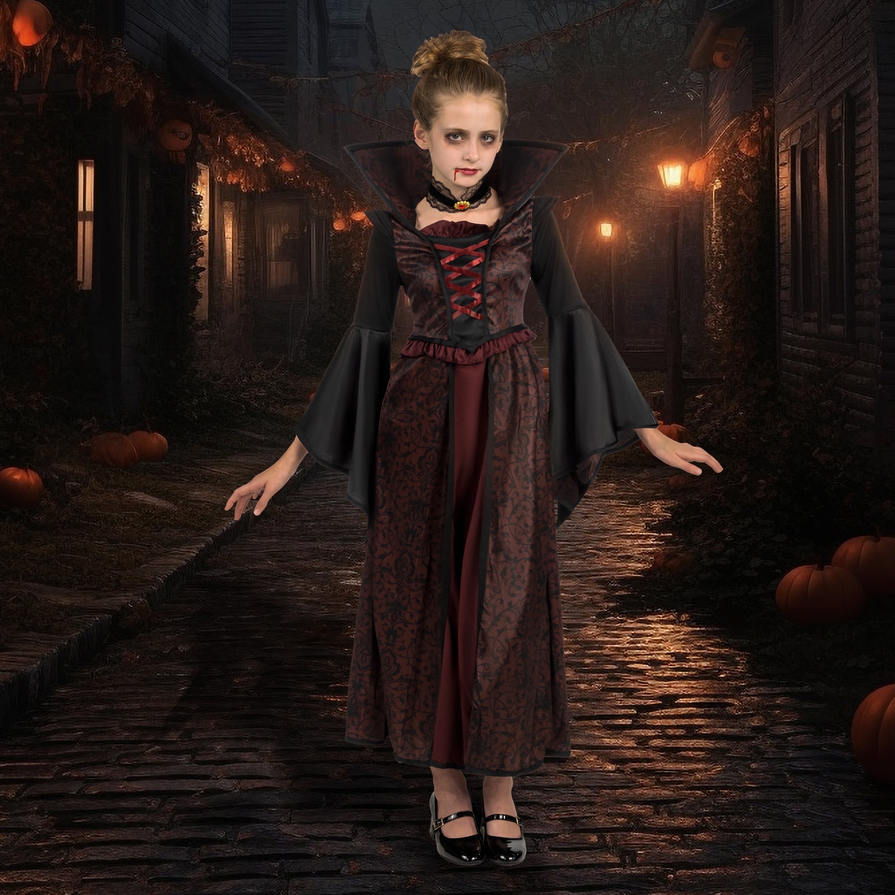 Joyfy Girl Vampire Costume,Vampire Halloween Costumes for girls,Royal ...