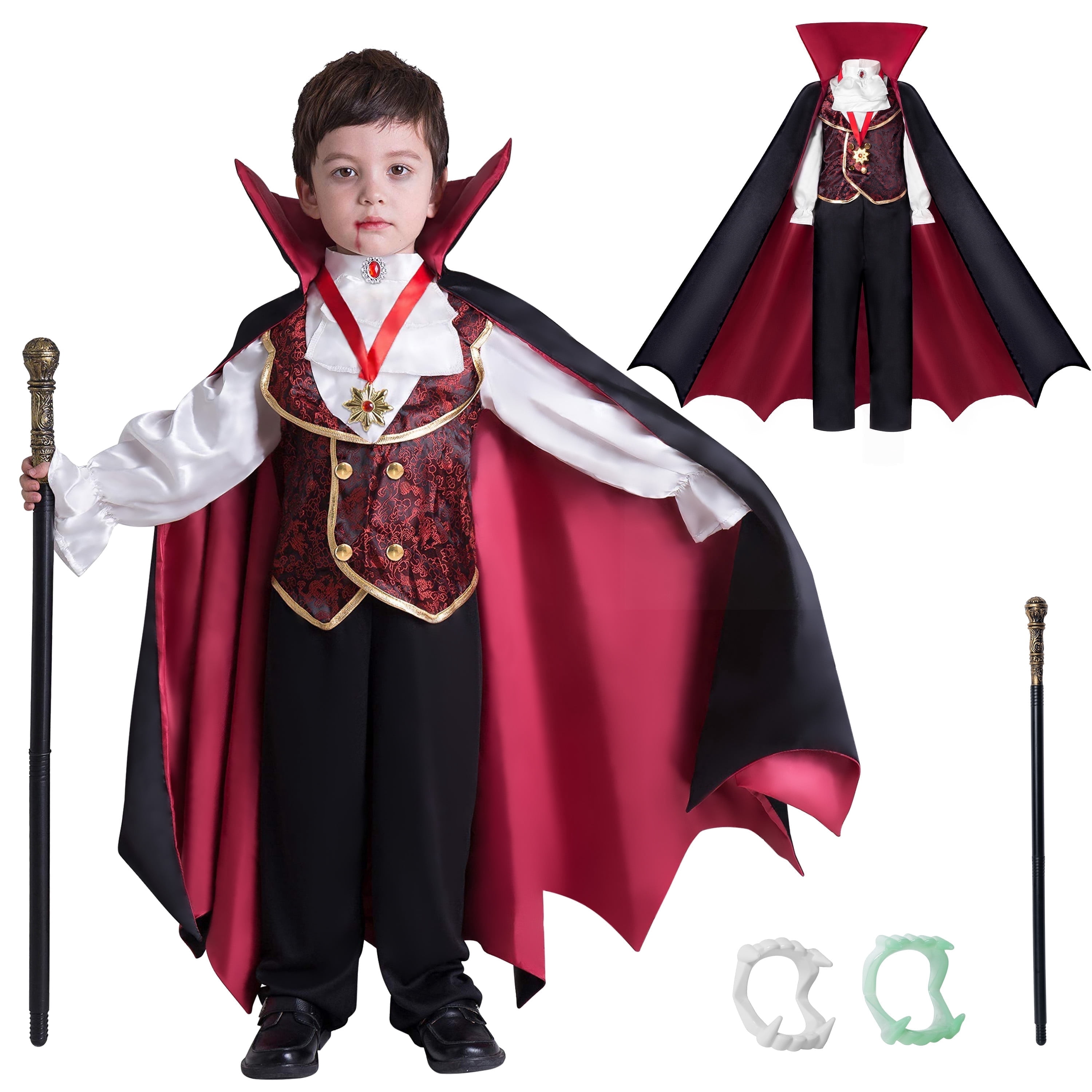 Joyfy Gothic Vampire Costume Kids, Toddler Vampire Costume Halloween ...