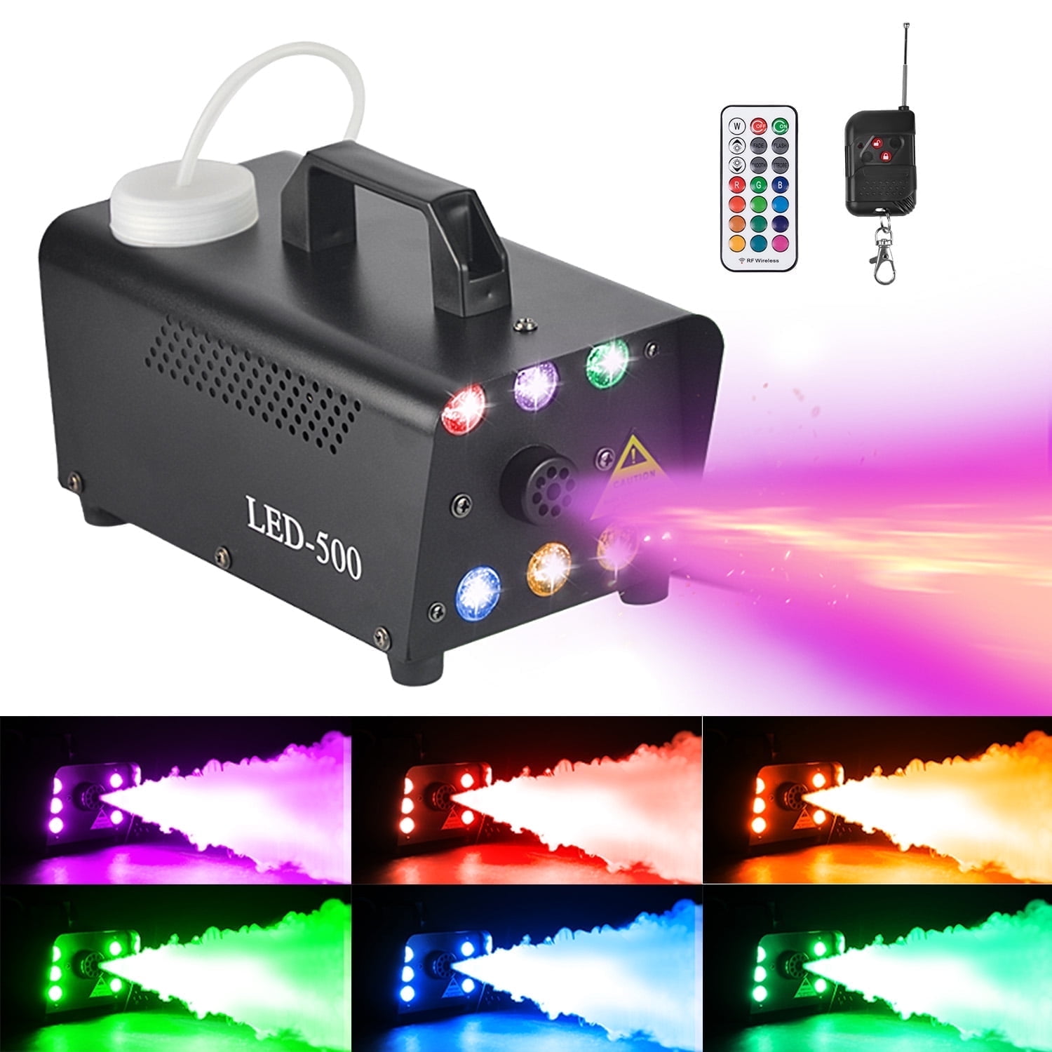 Joyfy Halloween Fog Machine,500W Outdoor Smoke Machine with 13 Colorful ...