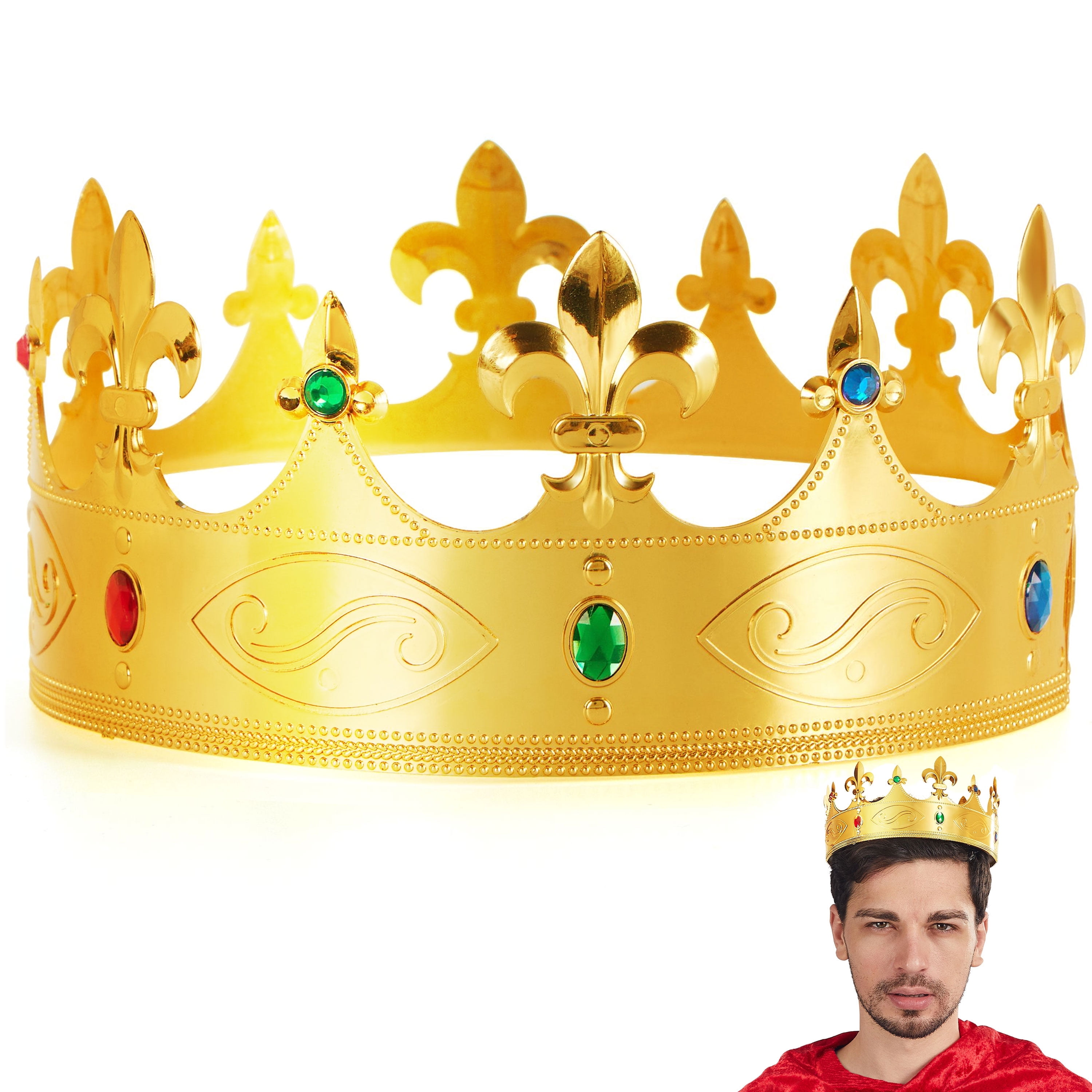 Joyfy Halloween Gold Crown Headband,Plastic Crown Party Hats King Queen ...