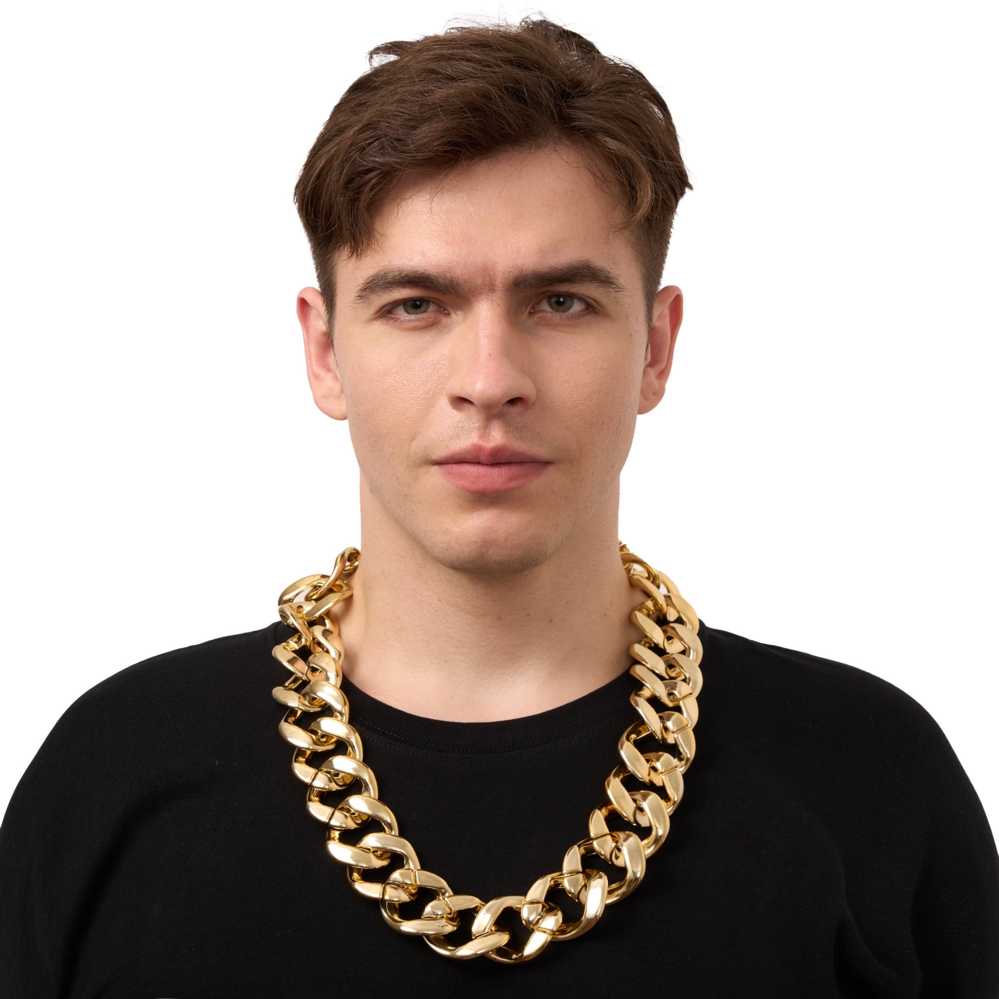 Joyfy Halloween Necklace Gold Chain,Plastic Chunky Fake Mens Women ...