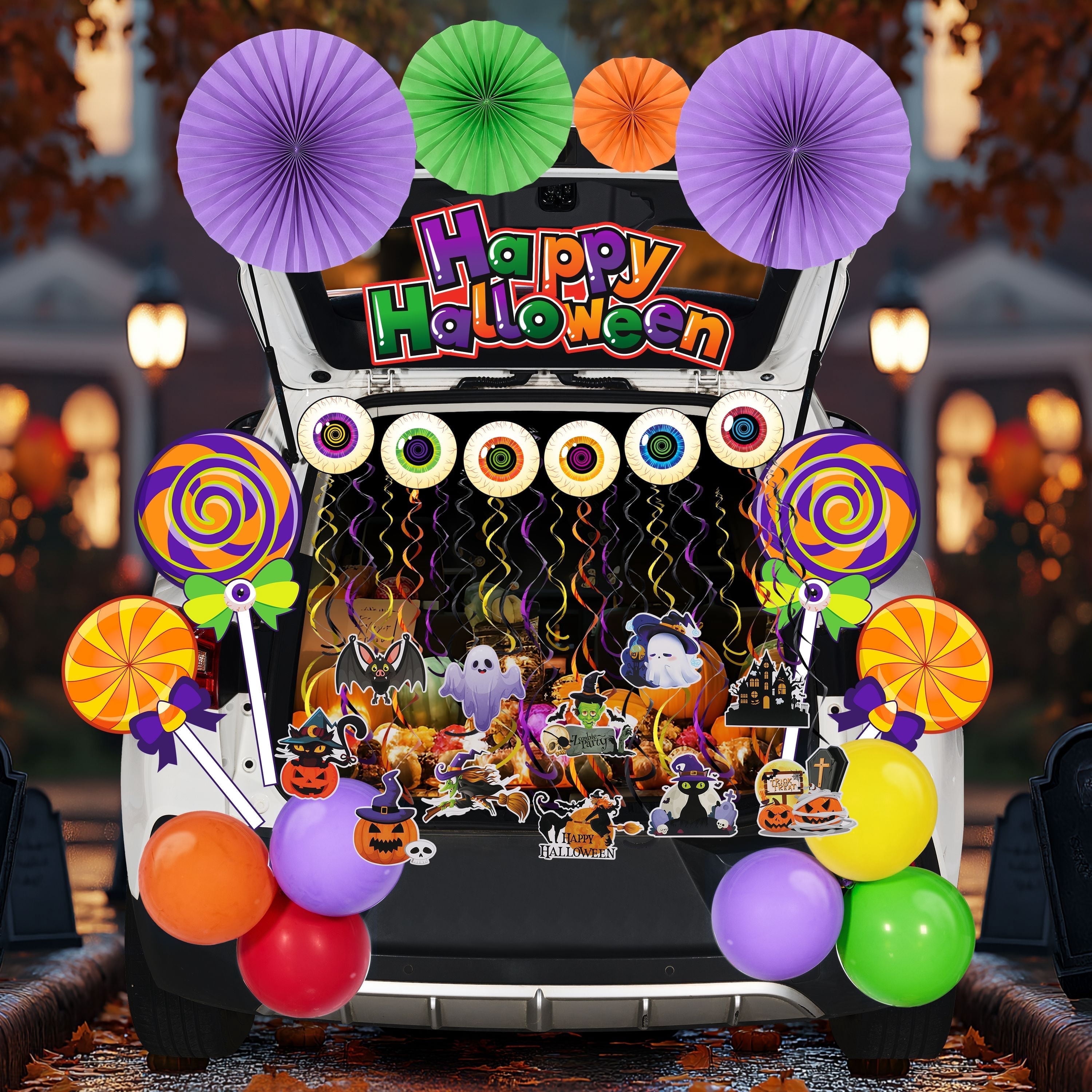 Joyfy Halloween Trunk or Treat Car Decoration Kits,Lollipops Candy Land ...