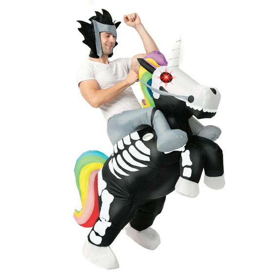 Joyfy Halloween Adult Inflatable Costume, Skeleton Unicorn Inflatable ...