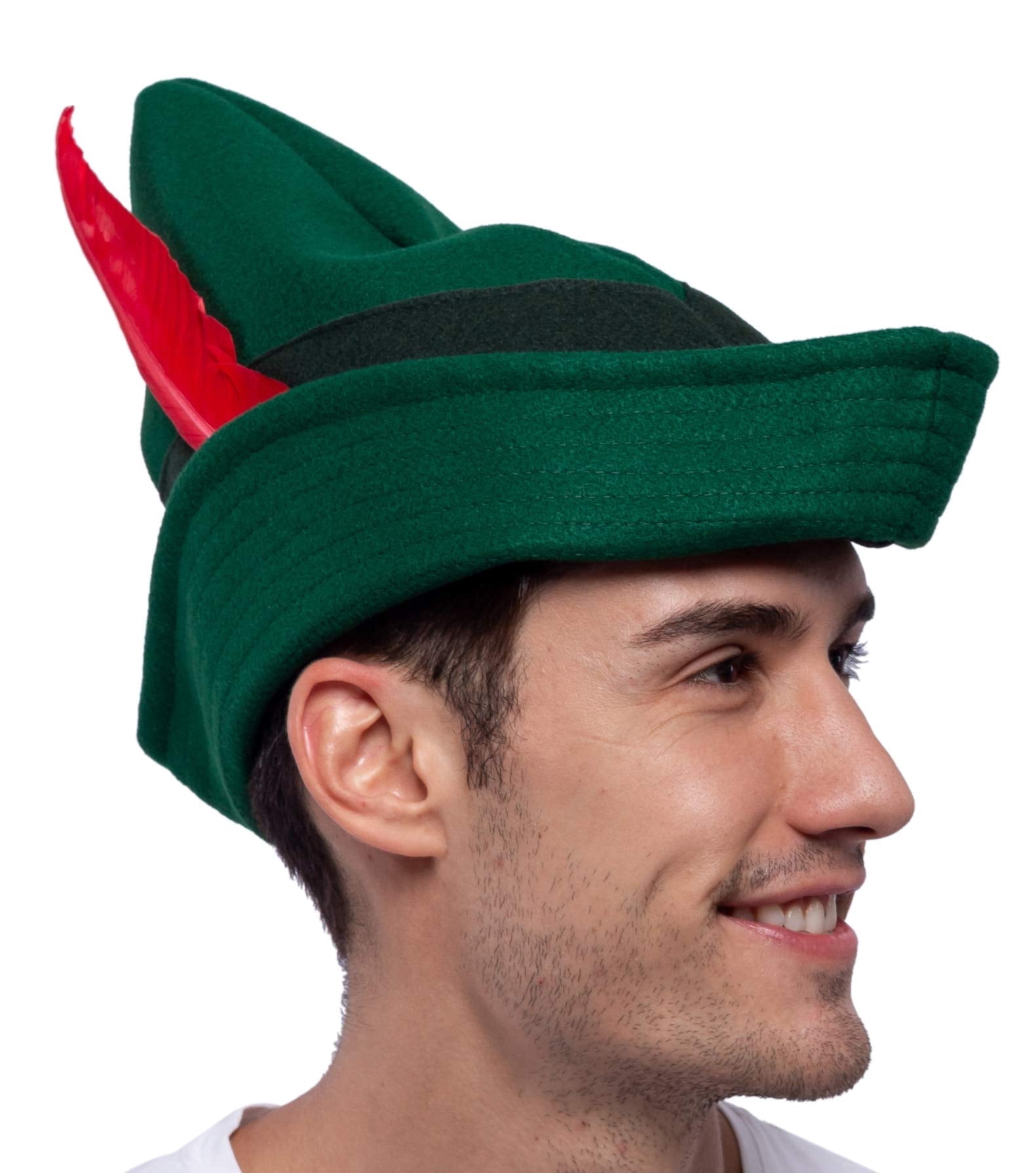 Joyfy Peter Pan Hat with Feather for Adults,Halloween Themed Cosplay ...