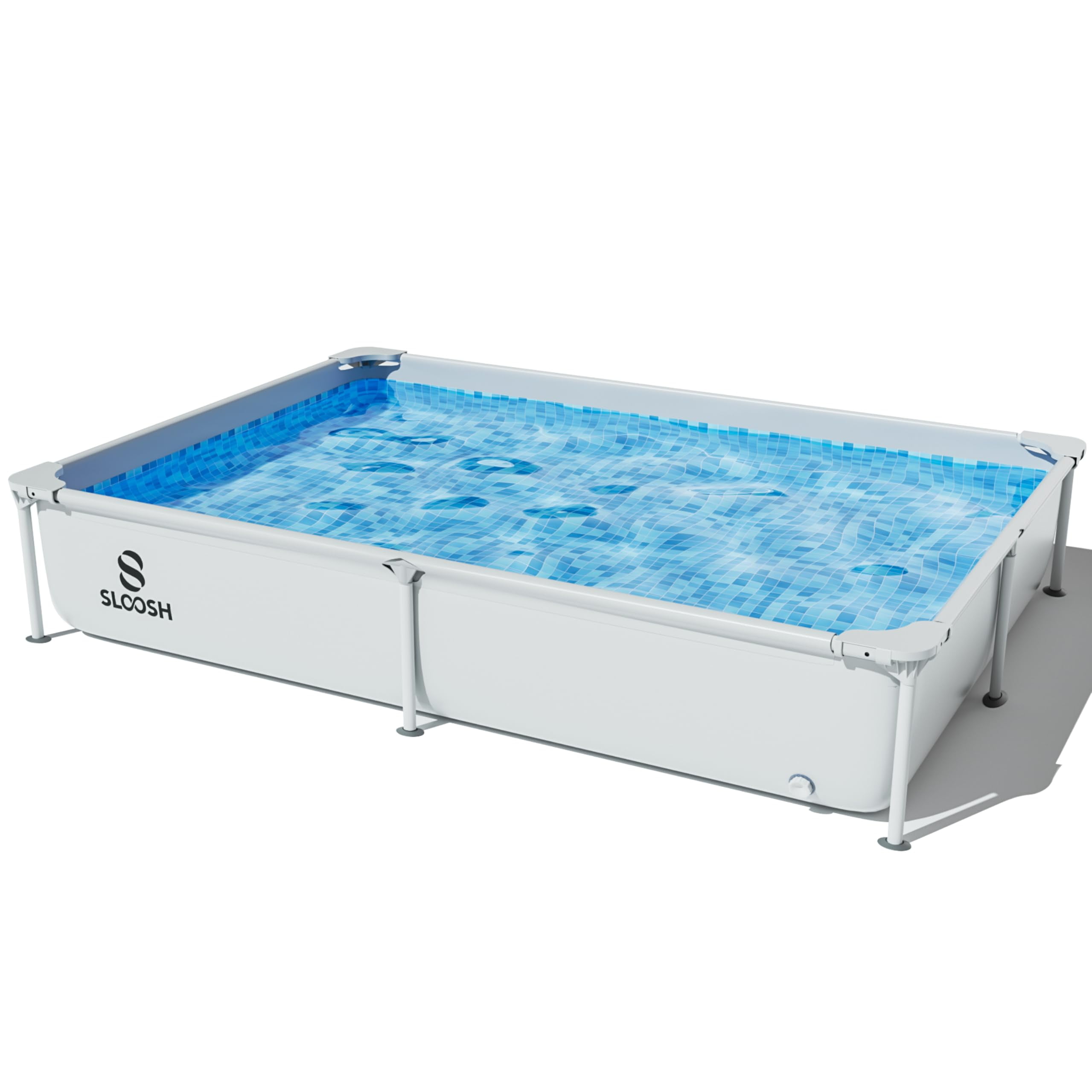 Joyfy Rectangular Above Ground Pool - 7.5ft x 5.2ft x 16.5inch Outdoor ...