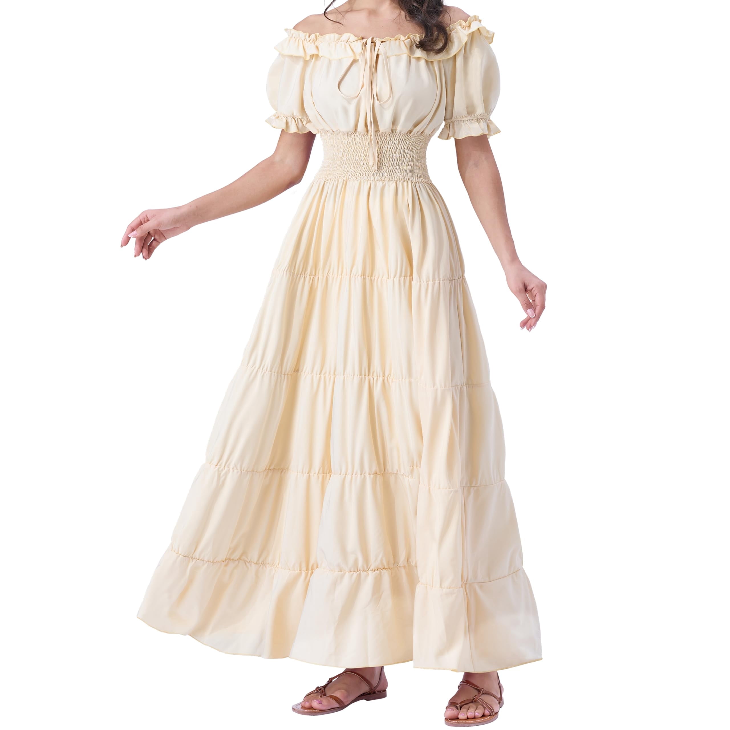 Joyfy Renaissance Costume for Women Medieval Chemise Dress Pirate ...
