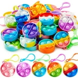 Joyfy Round Pop Fidget Keychain Party Favors for Kids 30 Pack Mini Fidget Toys Bulk, Goodie Bag ...