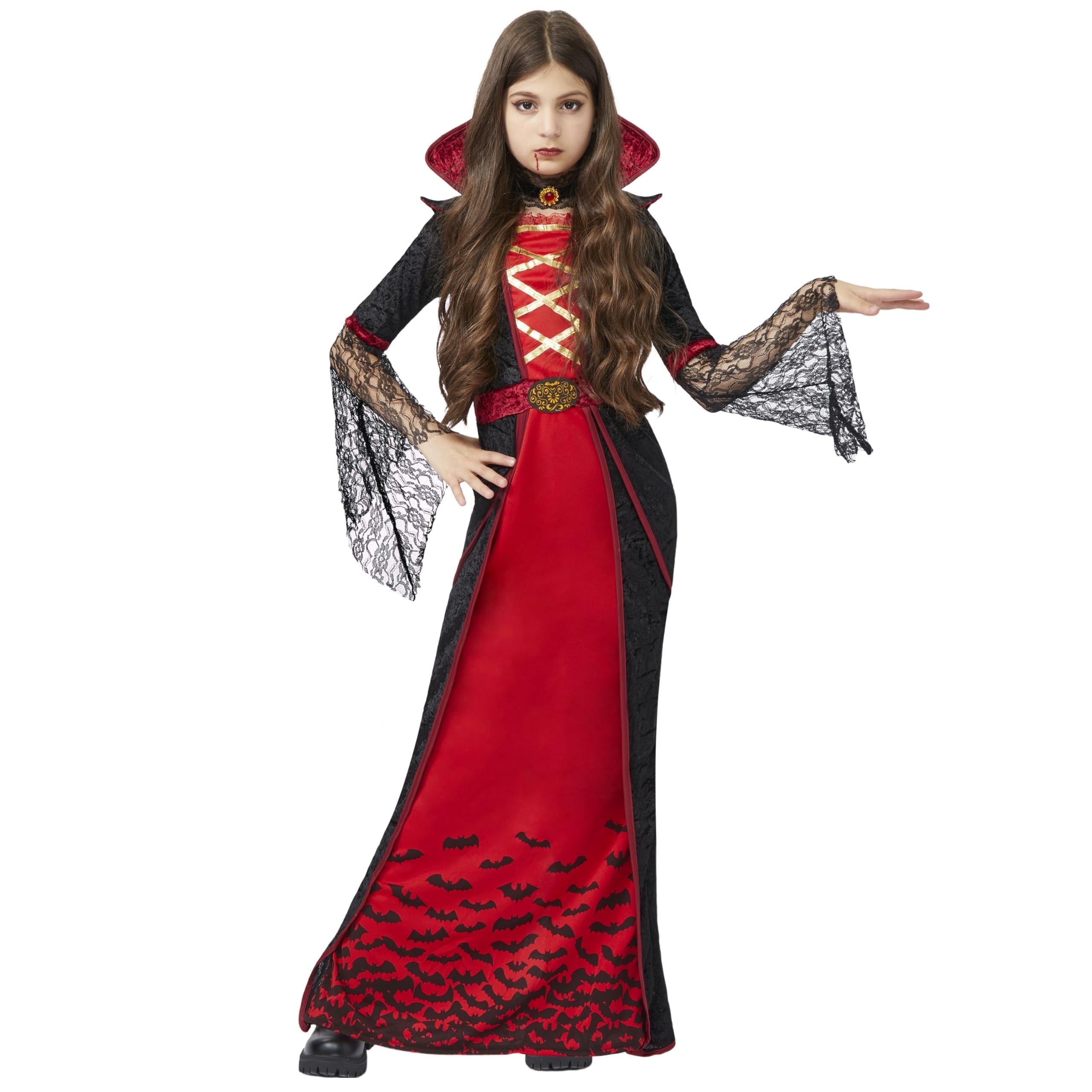 Joyfy Royal Vampire Costume for Girls, Halloween Gothic Victorian ...