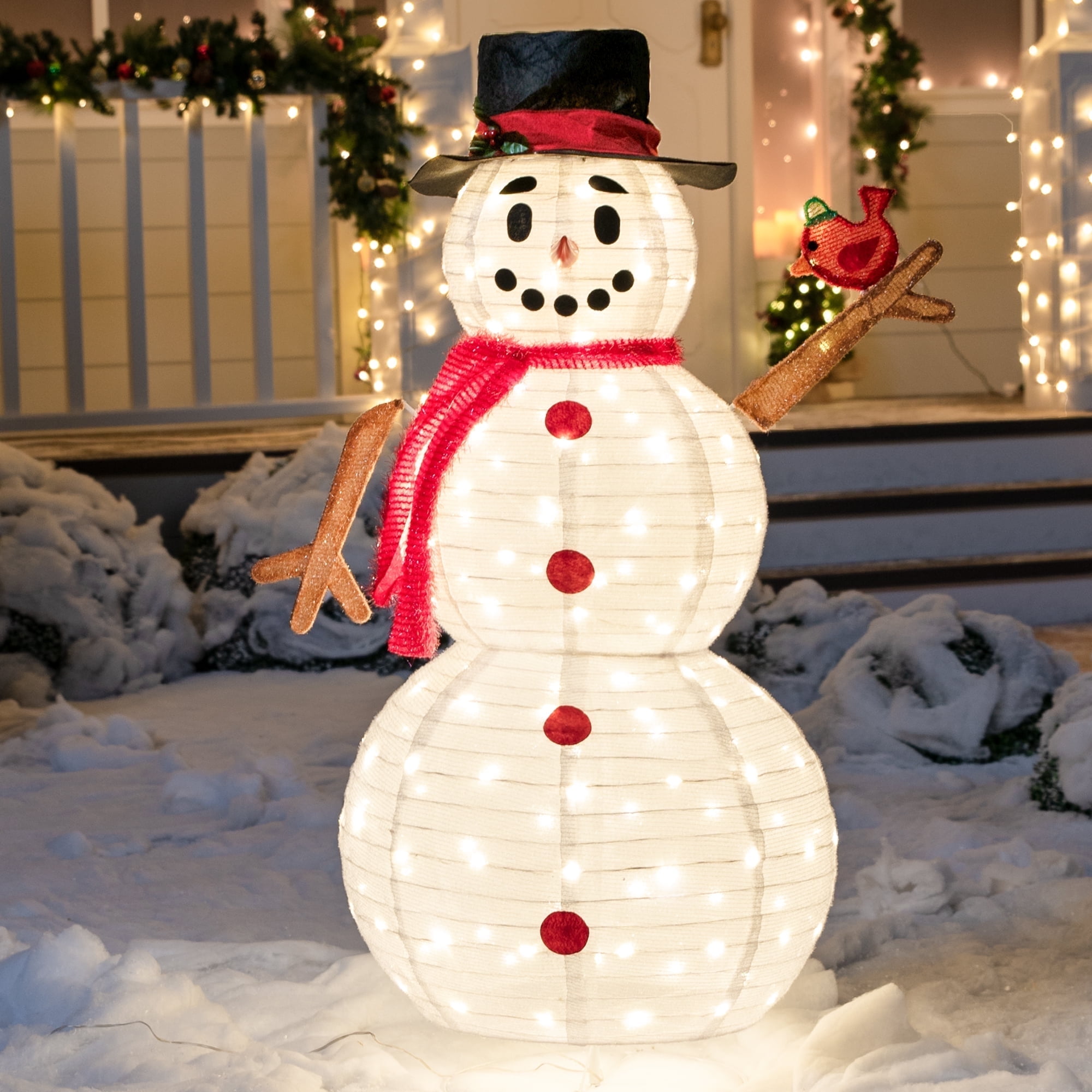 Joyfy Snowman Yard Light Christmas Outdoor Decorations,160 LED ...