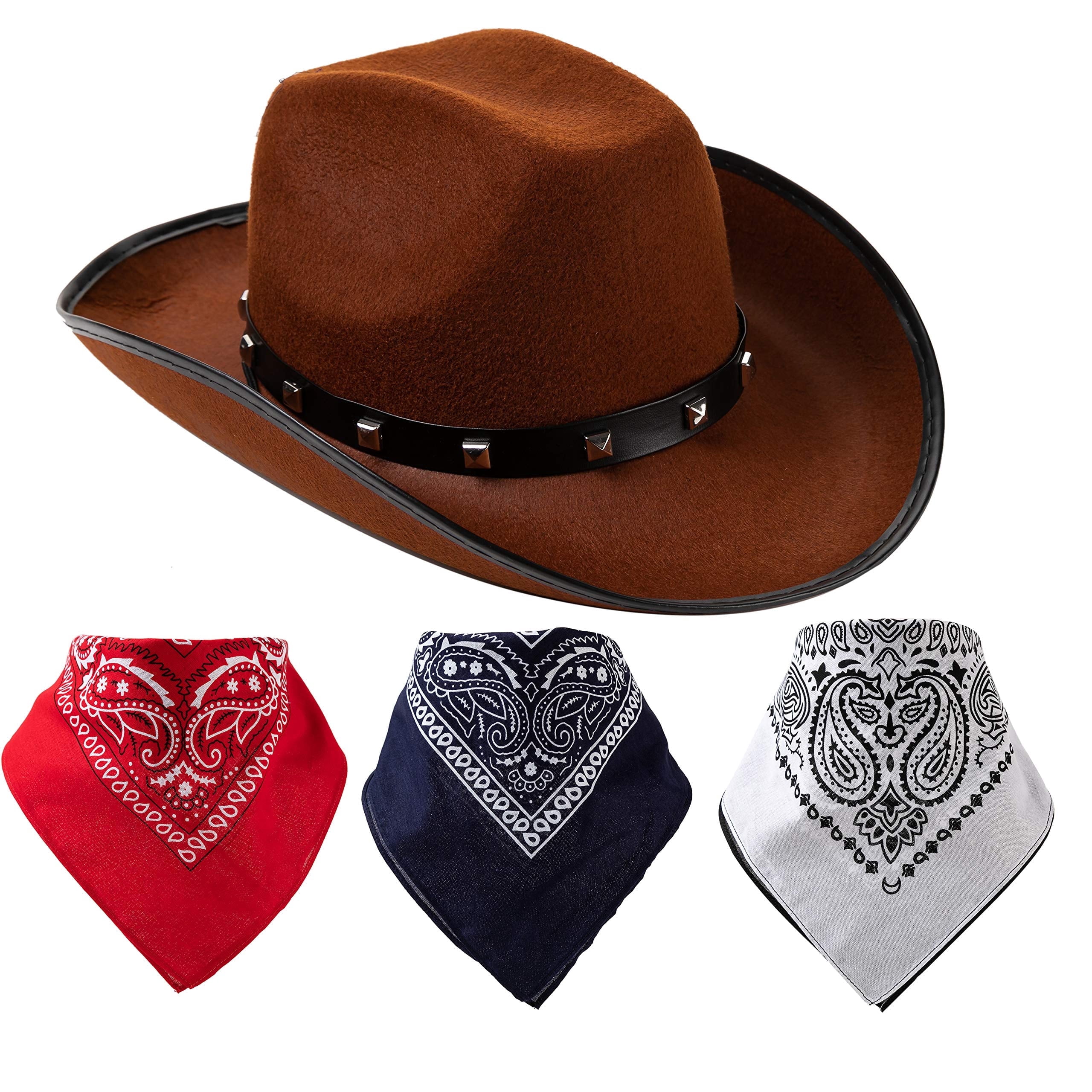 Joyfy Cowboy Hat for Adults and Kids, Halloween Themed Cosplay, Western ...