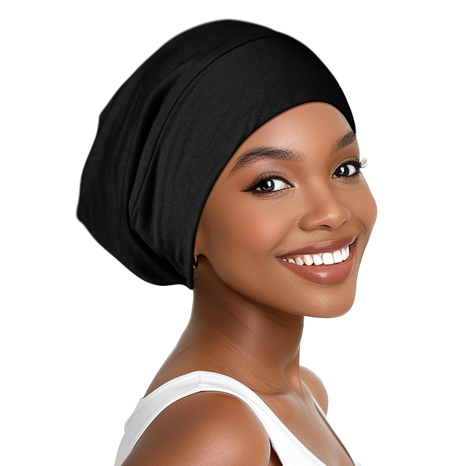 Joyhabit Satin Bonnet for JKF25 Sleeping, Black, Breathable Modal ...
