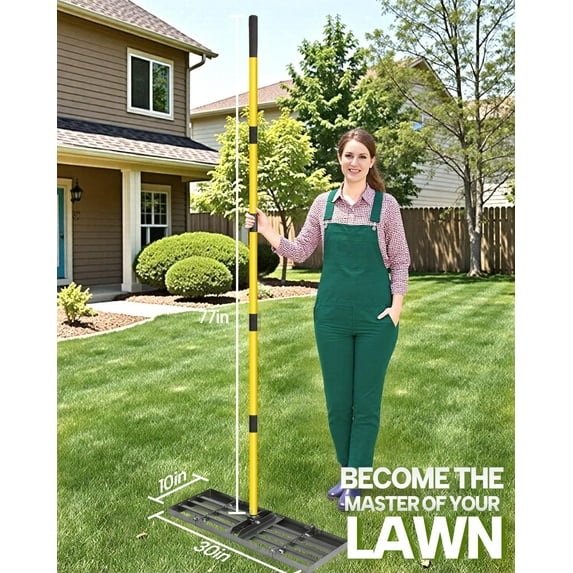 Joyhalo Lawn Leveling Rake, 30 Inch Yard Lawn Leveling for Soil with 78 ...