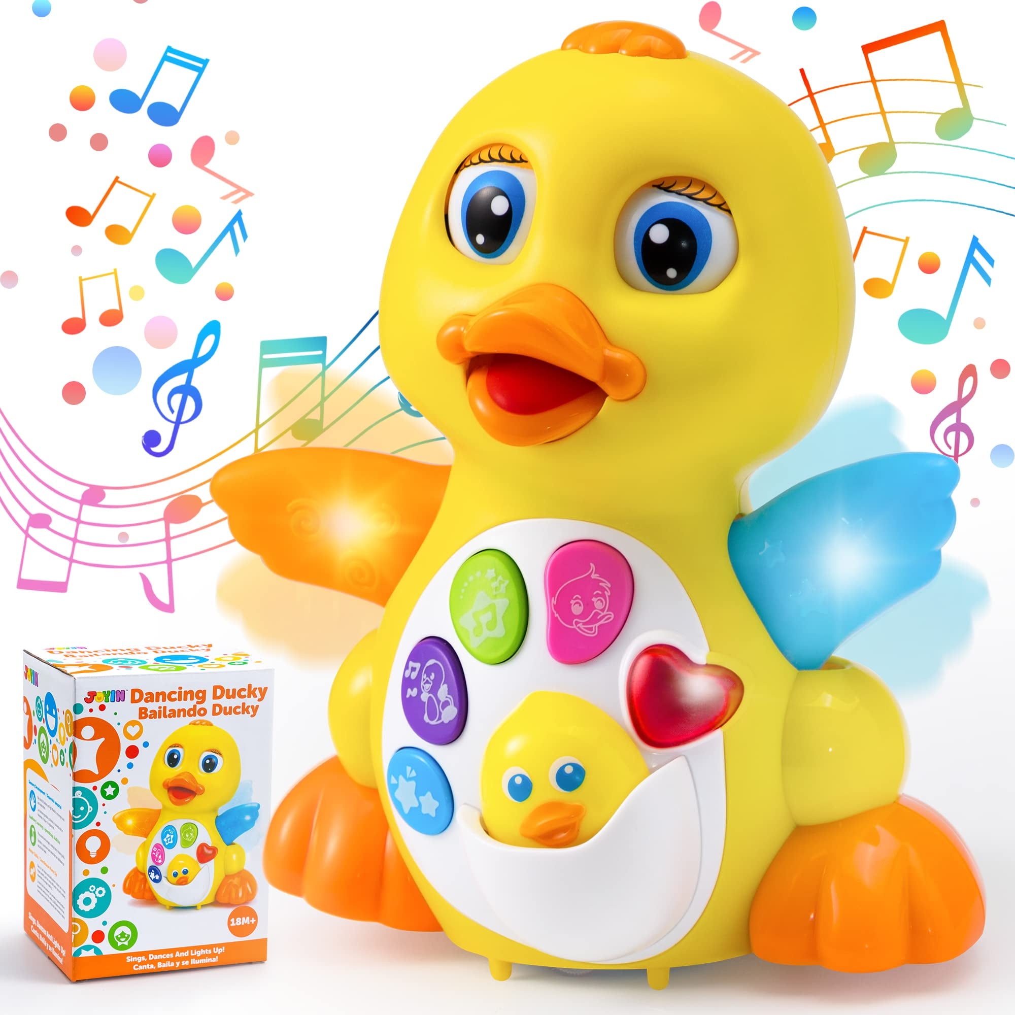 JOYIN Interactive Yellow Duck Musical Toy with Dancing, Walking, LED ...
