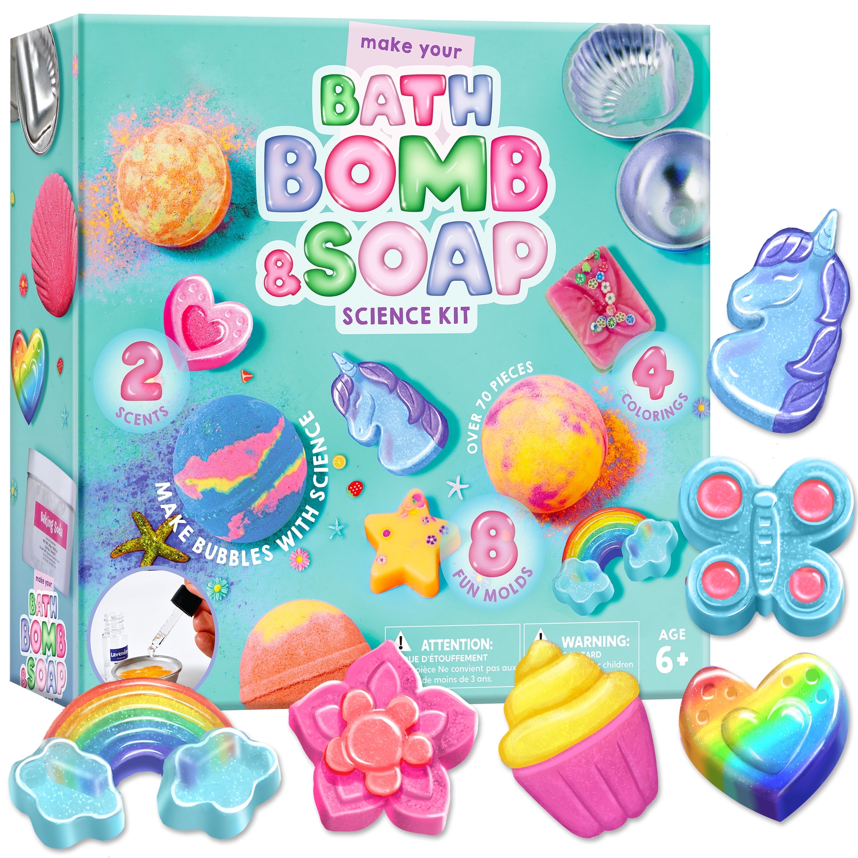 Joyin Soap Making Kit for Kids with 12 Soap Molds Bath Bomb Tools ...