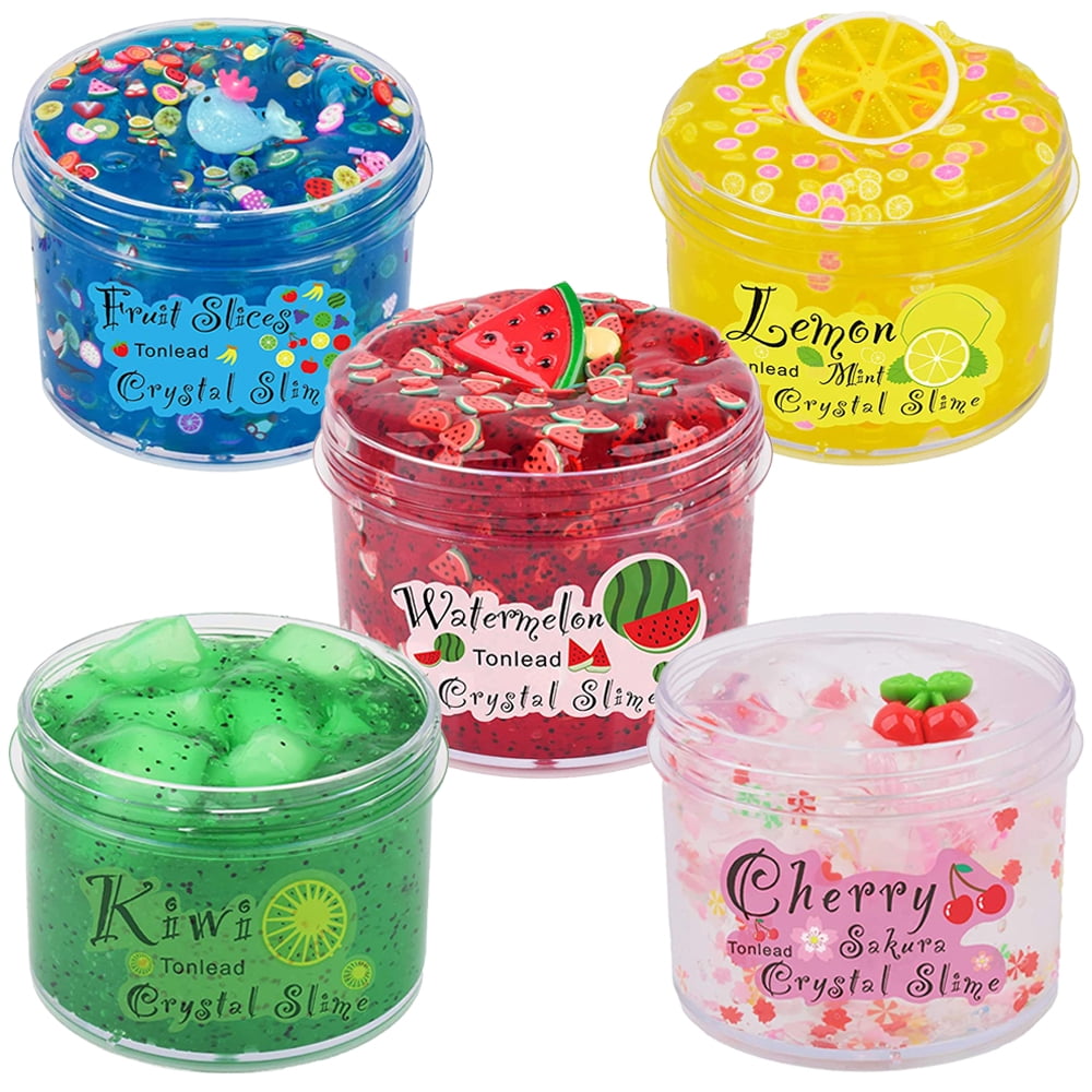 Joyivity 5 Pack Clear Jelly Slime Kit Soft & Non-Sticky,Birthday Gifts ...